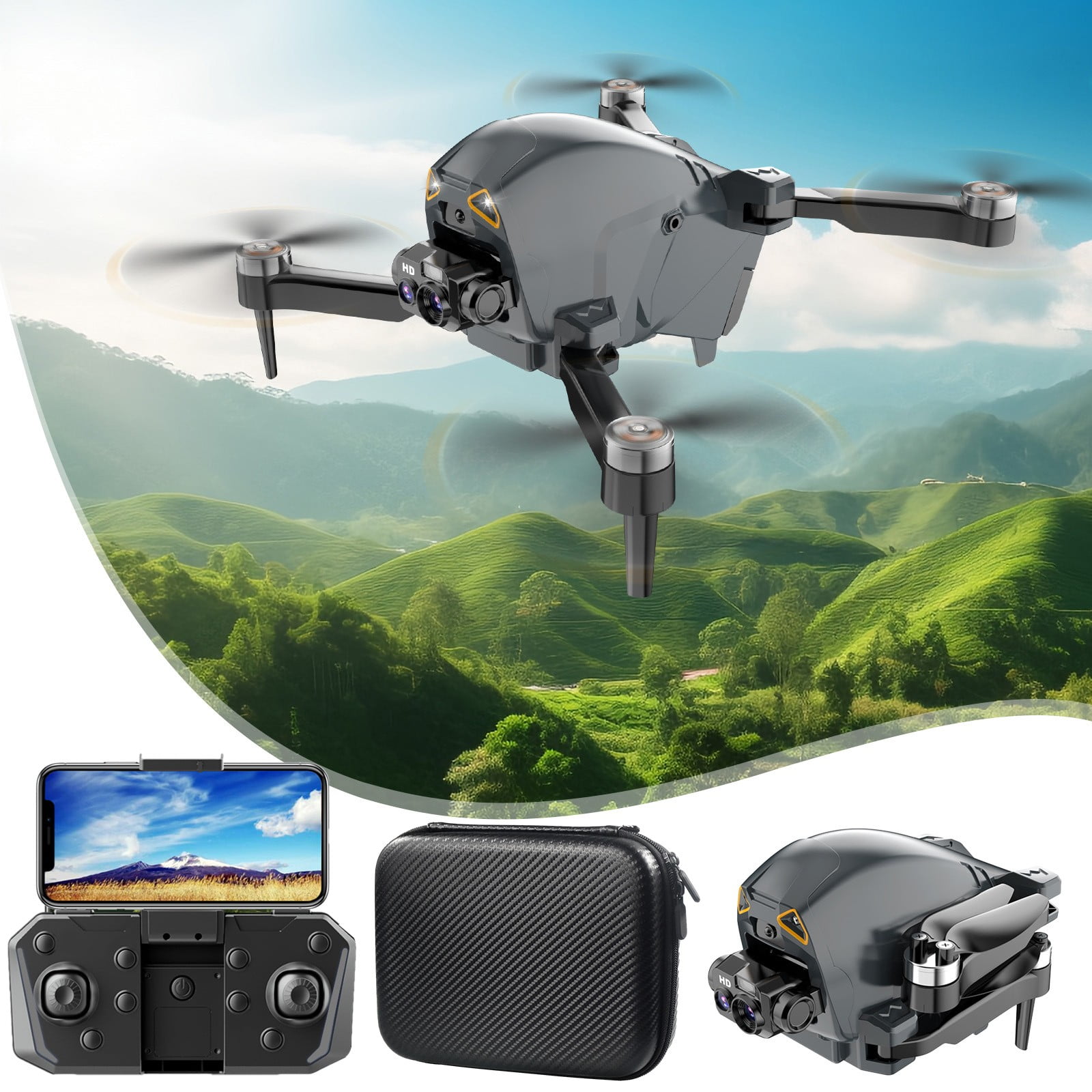 JikouIivo FPV Drone With Dual ESC Camera Brushless Motor Drones 2.4G RC ...