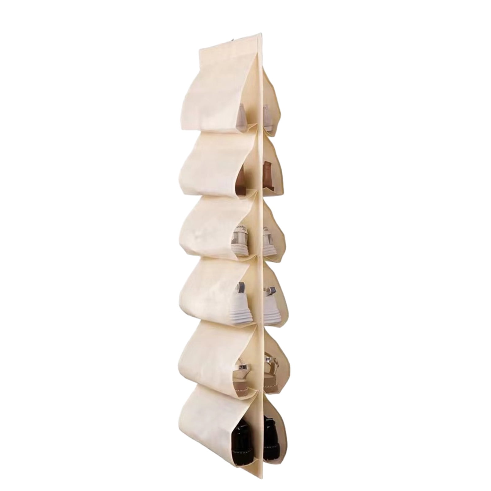 JikouIivo Hanging Shoe Organizer For Closet With 12 Large Pockets ...
