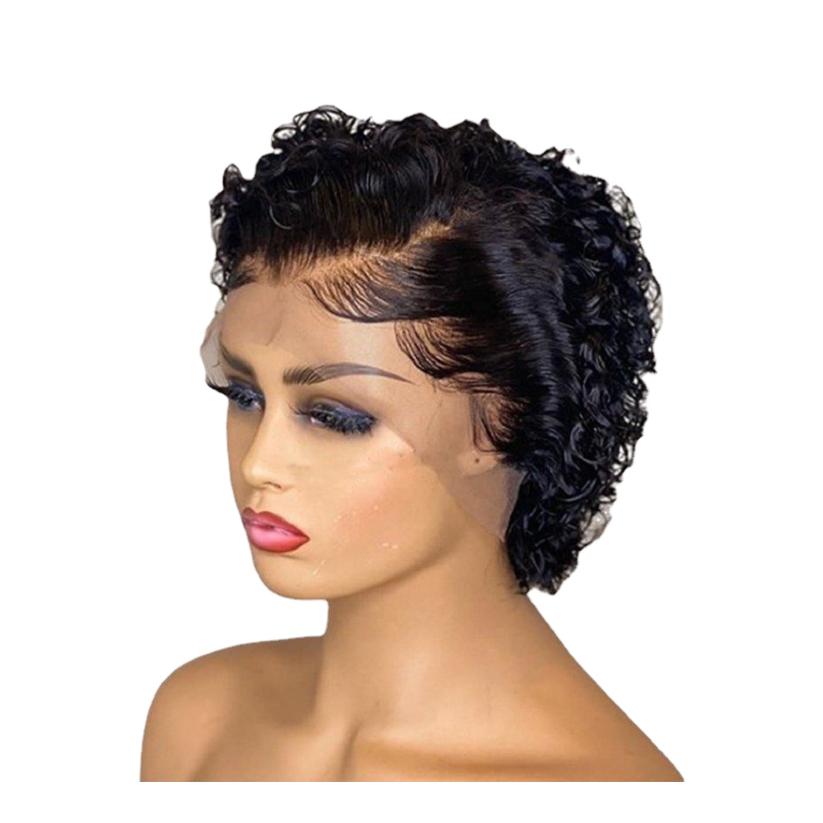 JikouIivo Short Roll Curly Hair Wig Fashion Natural Wig High ...