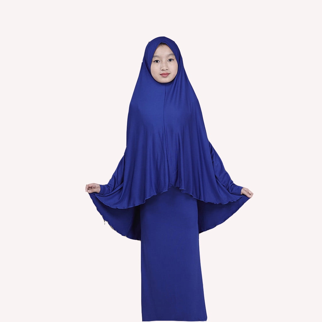 Jilbab for Girls Teens Long Sleeve One-Piece Islamic Prayer Dress with ...