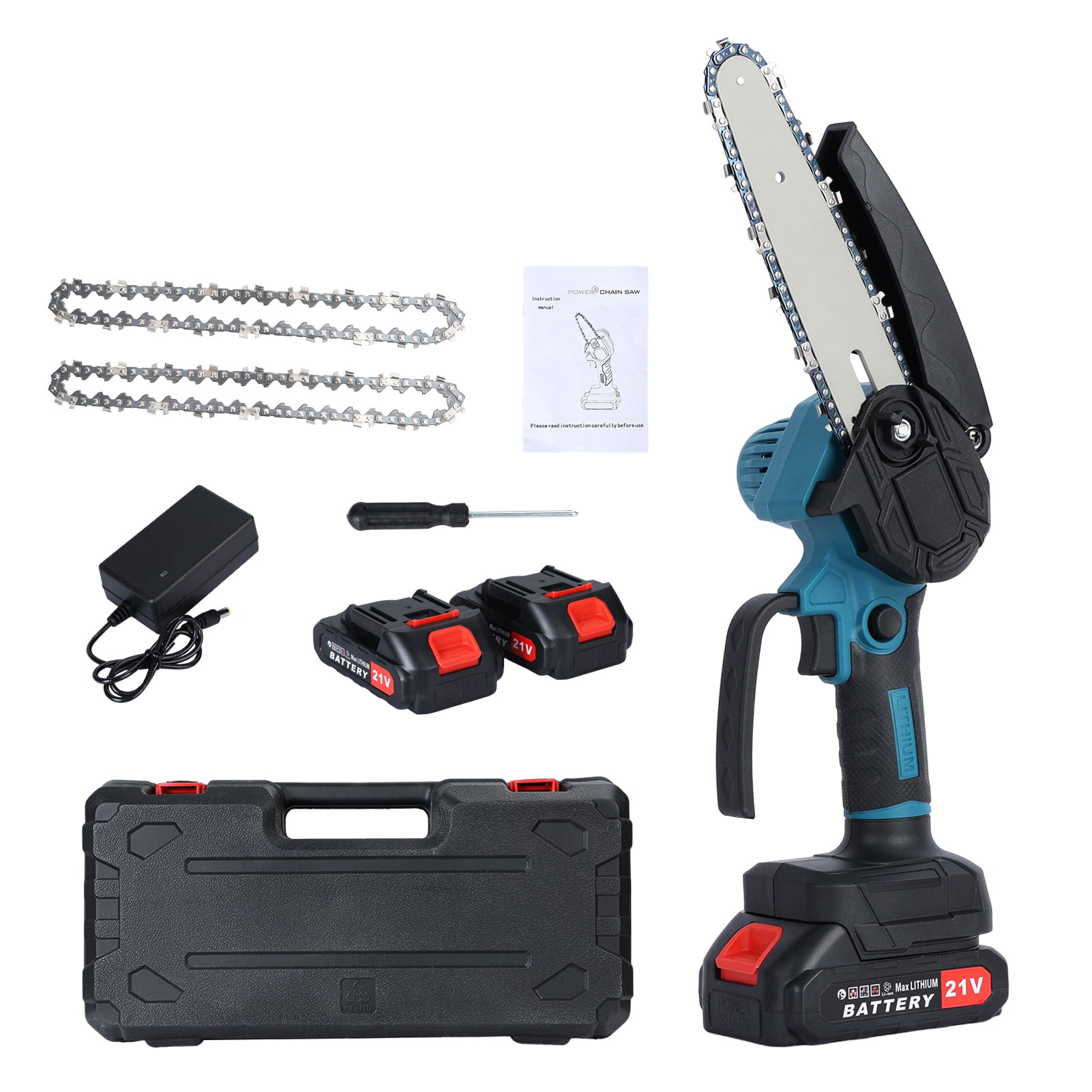 Jiledu 6 Inch Mini Chainsaw Cordless with 2 Battery, Mini Electric ...