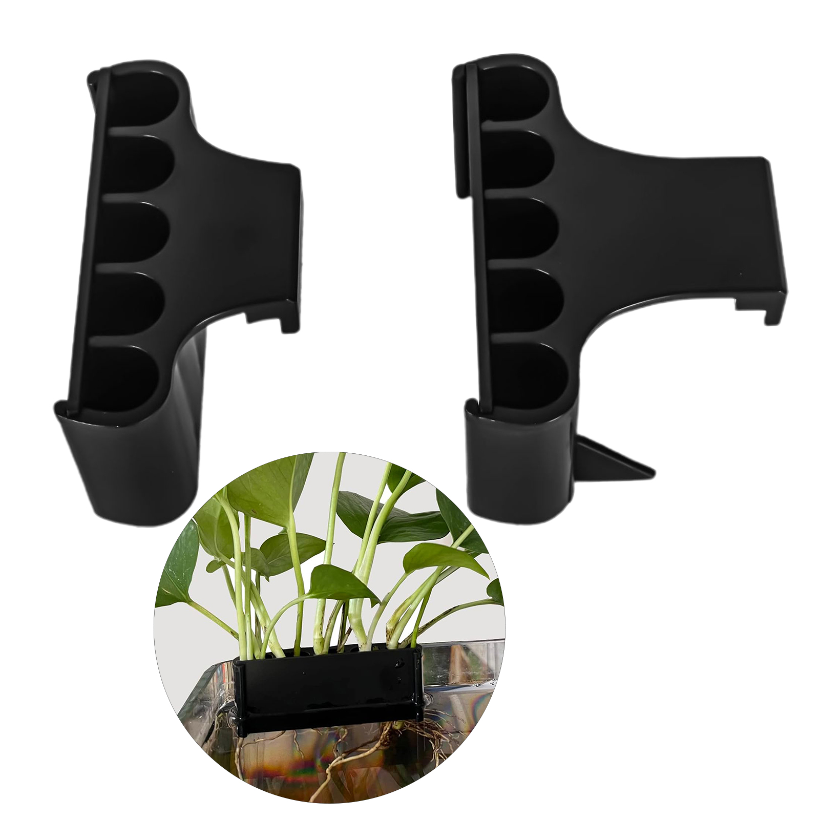 Jiledu Aquascape Decorations, Hydroponic Storage Rack 5 Holes Fish Tank ...