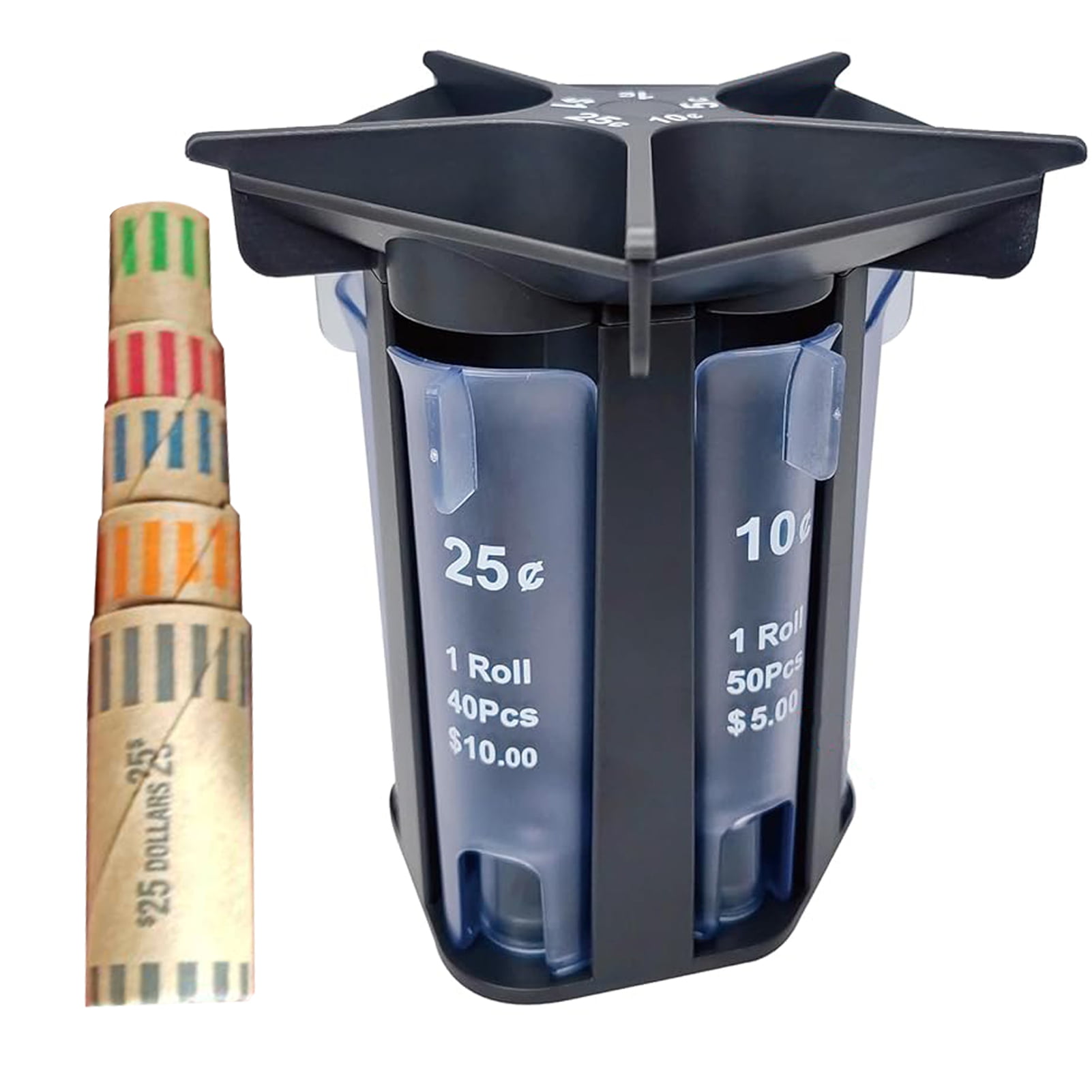 Jiledu Coin Organizer 5 in 1 Coin Sorter Tube Coin Counter - Coin ...