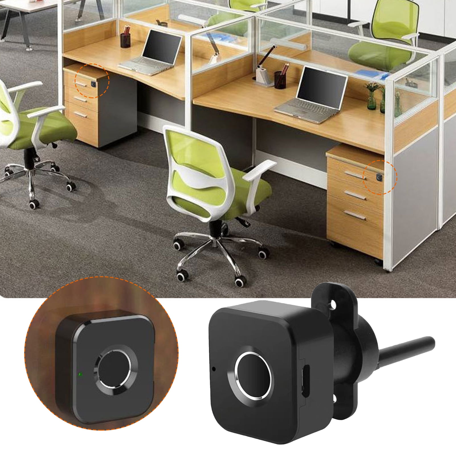 Jiledu Fingerprint Cabinet Lock Keyless Biometric Cabinet Drawer Lock ...