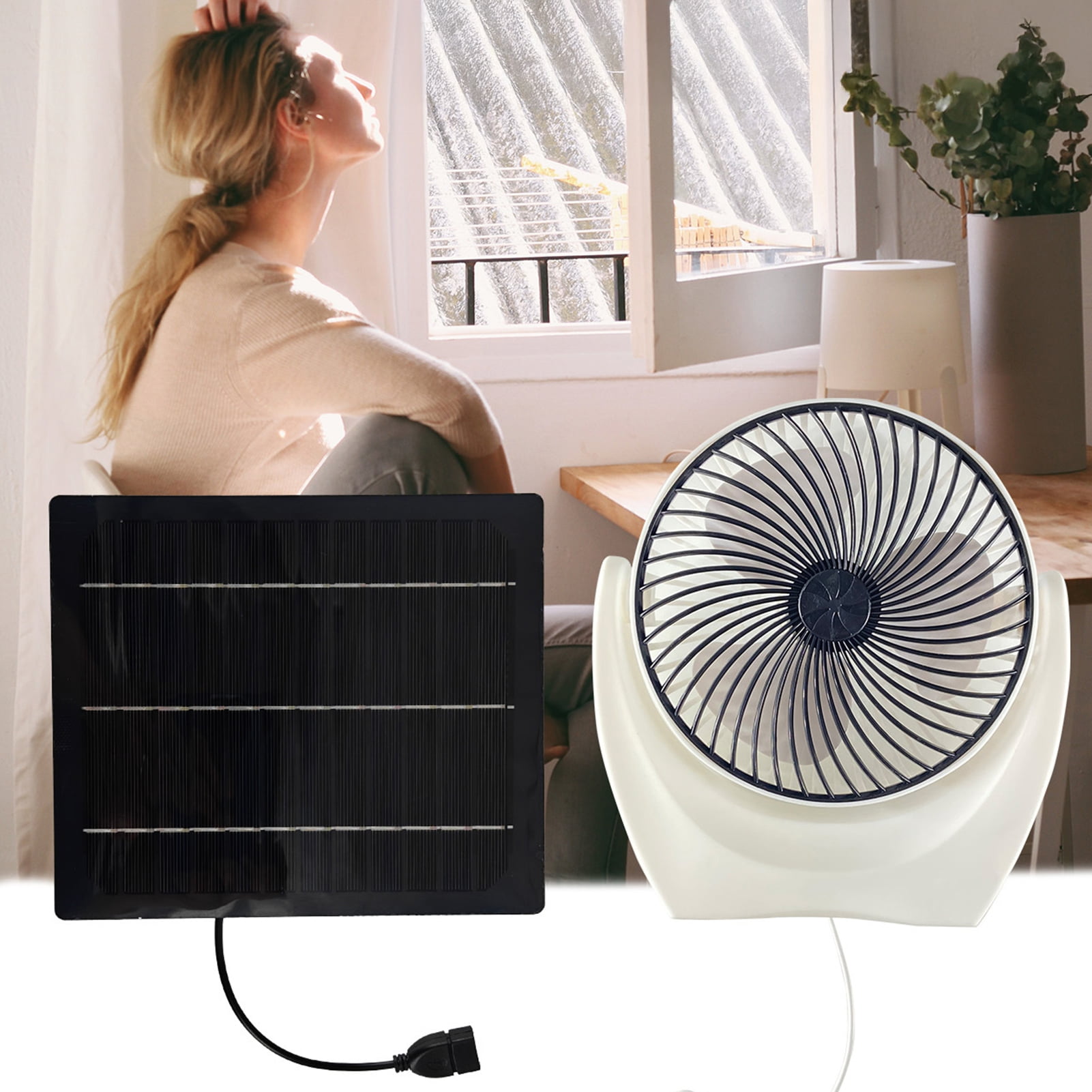 Jiledu Solar Panel Fan High Conversion Efficiency Strong Airflow Low ...