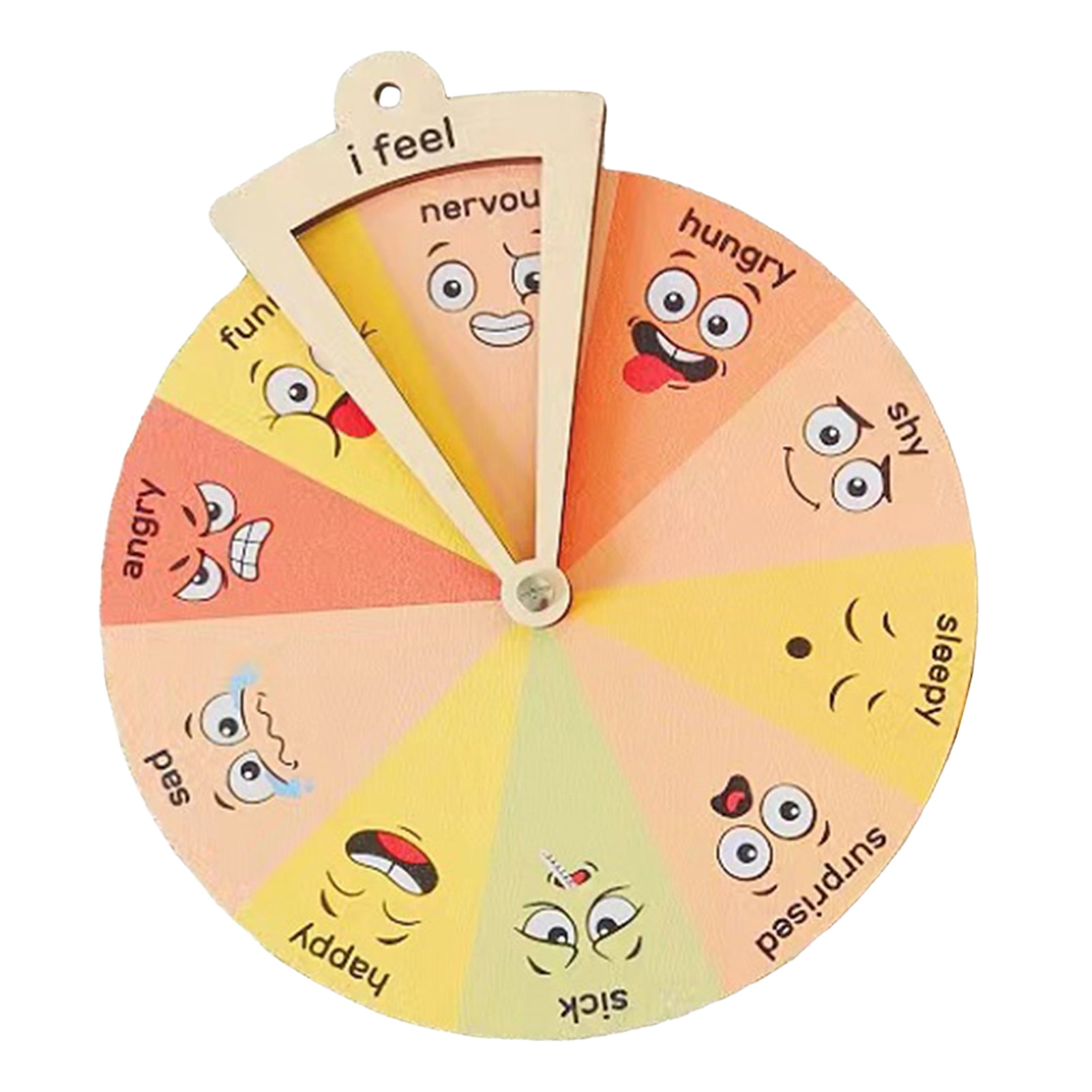 Jiledu Wooden Feelings Wheel - Emotion Regulation Spinner Kids Social ...