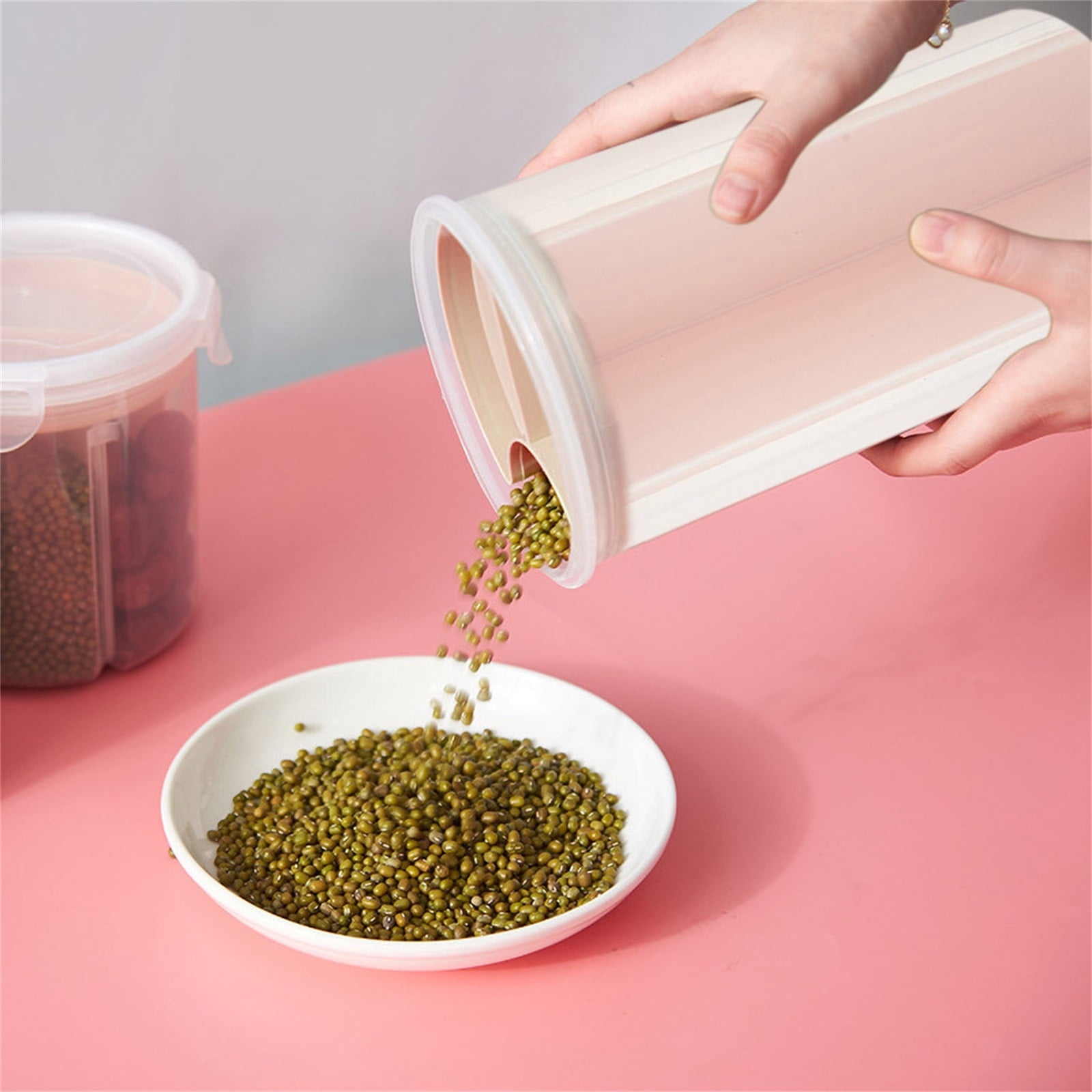 JilgTeok 1.5L Lager Box Transparent Plastic Storage Box Dry Dried Food ...