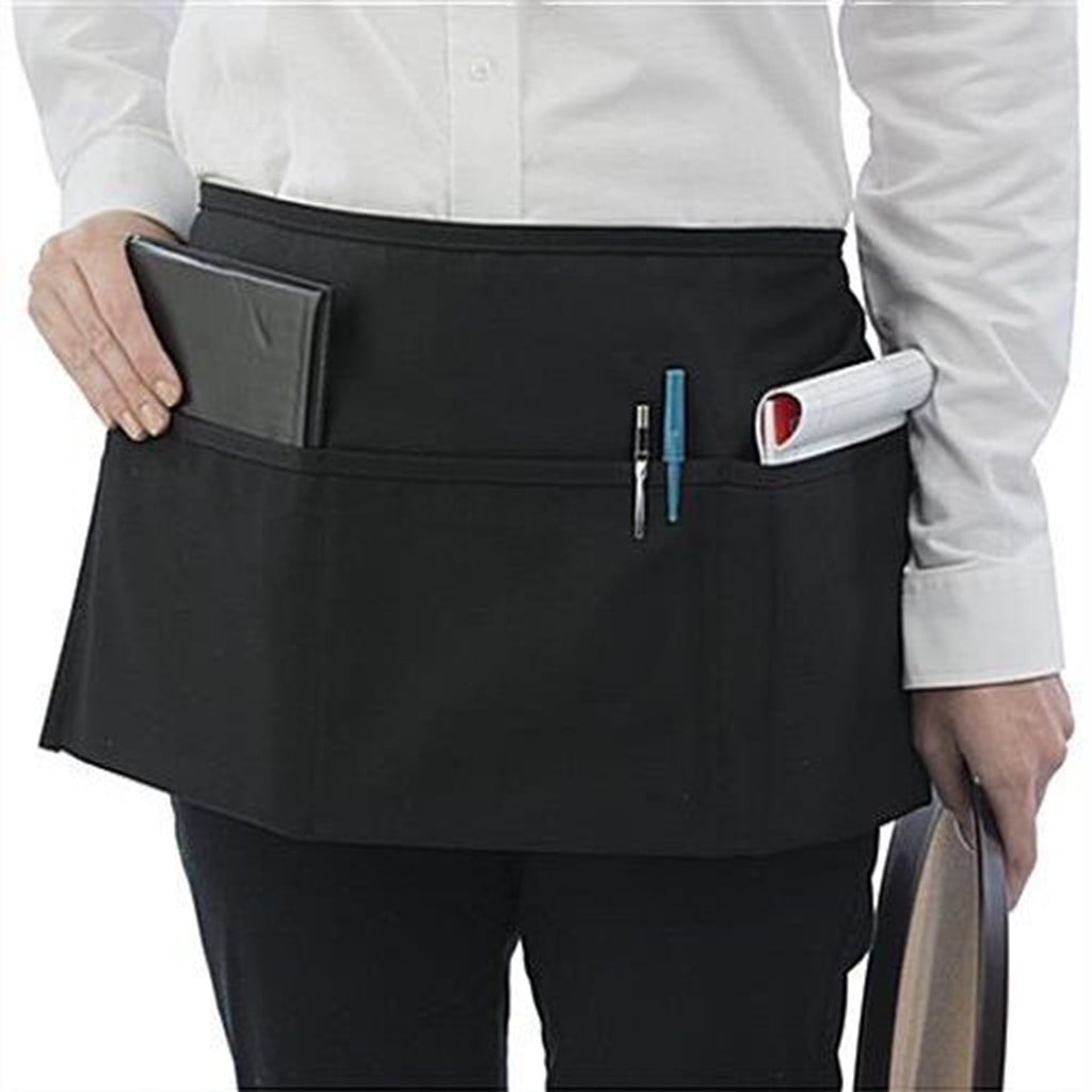 JilgTeok 1 Packs 3 Pockets Waist Waitresses Apron Kitchen Apron for ...
