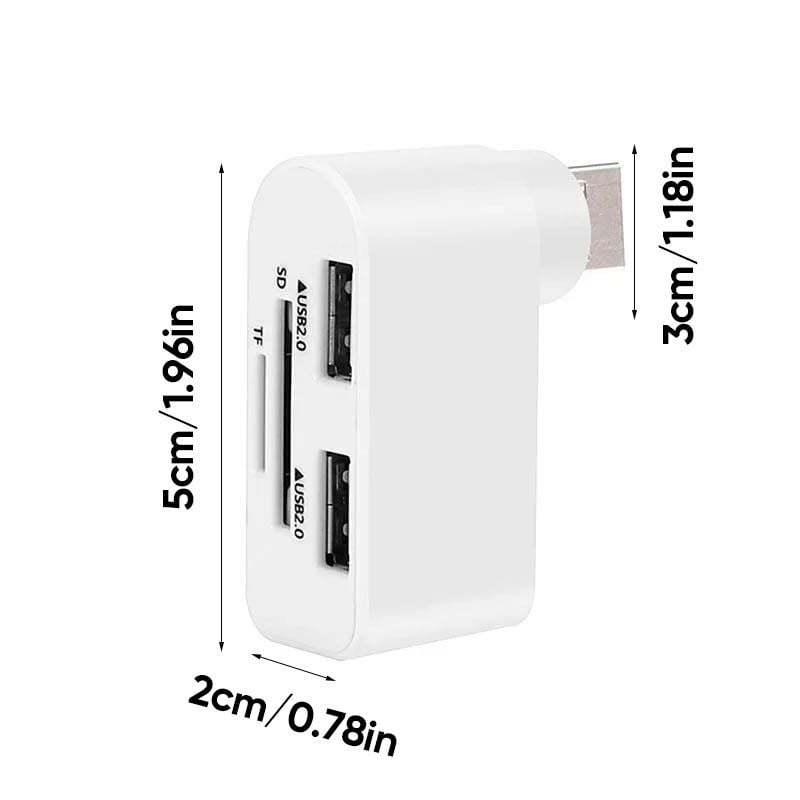 JilgTeok 1 Packs 4-in-1 Rotating USB Hub Multi Functional Card Reader ...