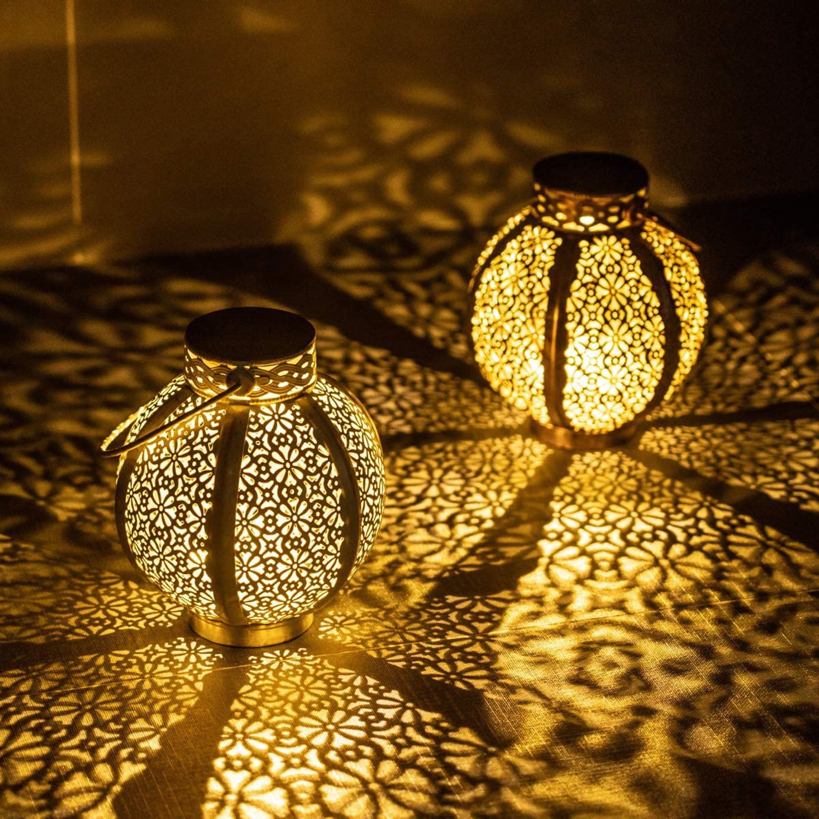 JilgTeok 1 Packs Garden LED Lanterns Light Retro Hanging Decorative ...