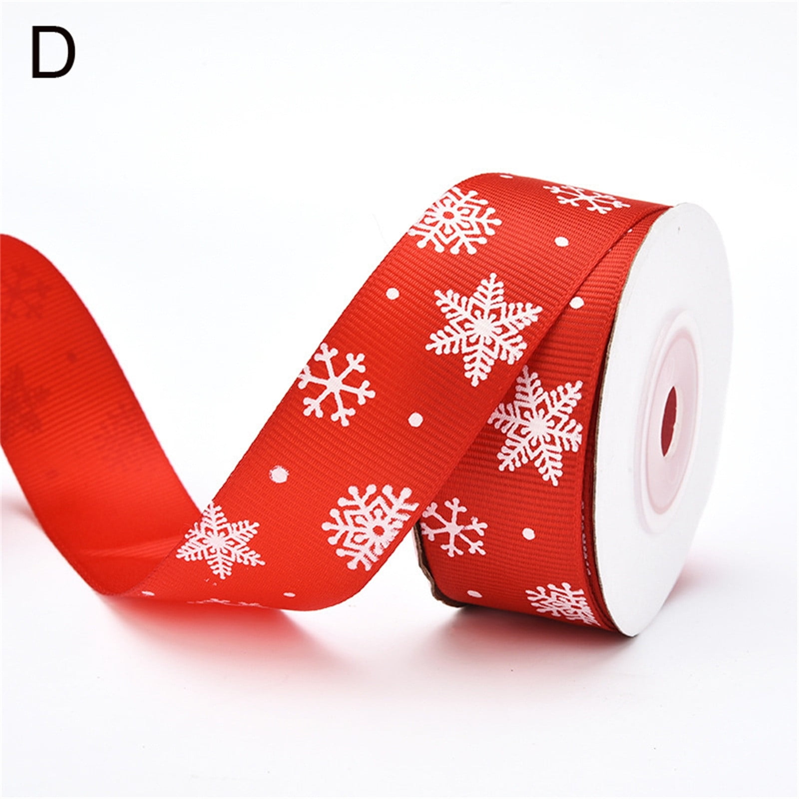 JilgTeok 2.5Cm Christmas Ribbon Gift Wrapping Ribbon Snowflake Shimmer ...