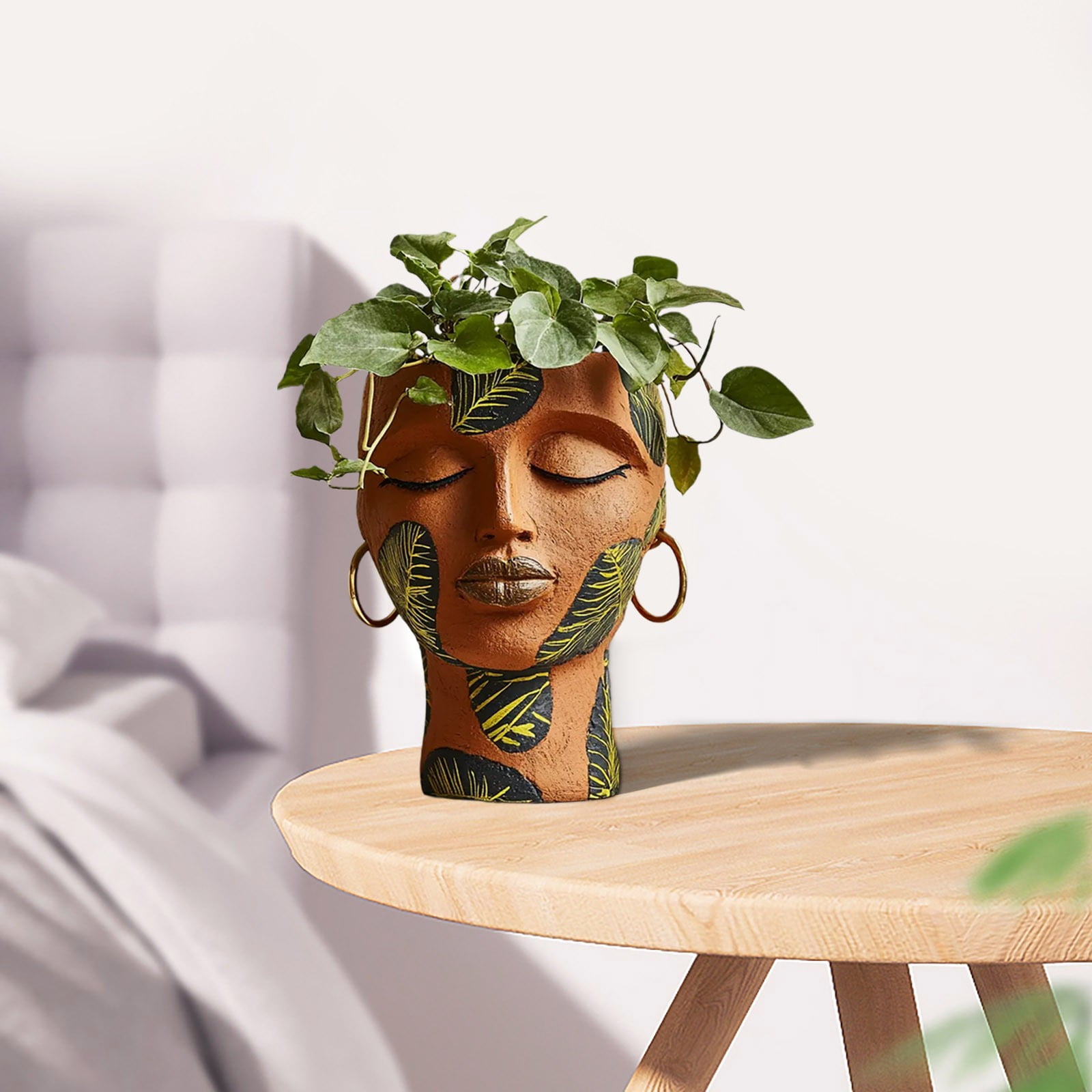 JilgTeok 2 Packs African Goddess Planter Novelty Abstract Face Planters ...