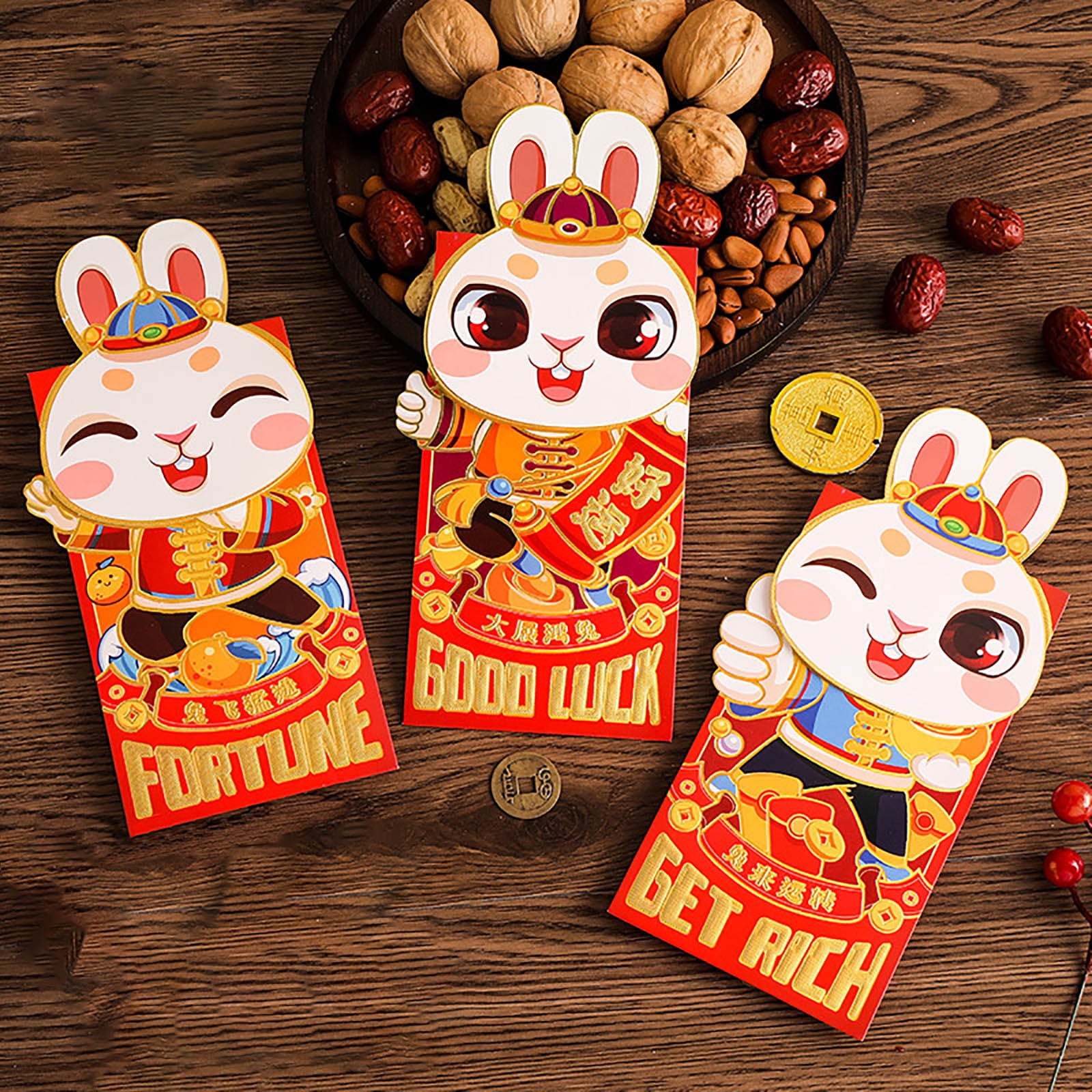 JilgTeok 2023 Rabbit Year Red Bag Fashion New Year Wedding Fold Red Bag ...