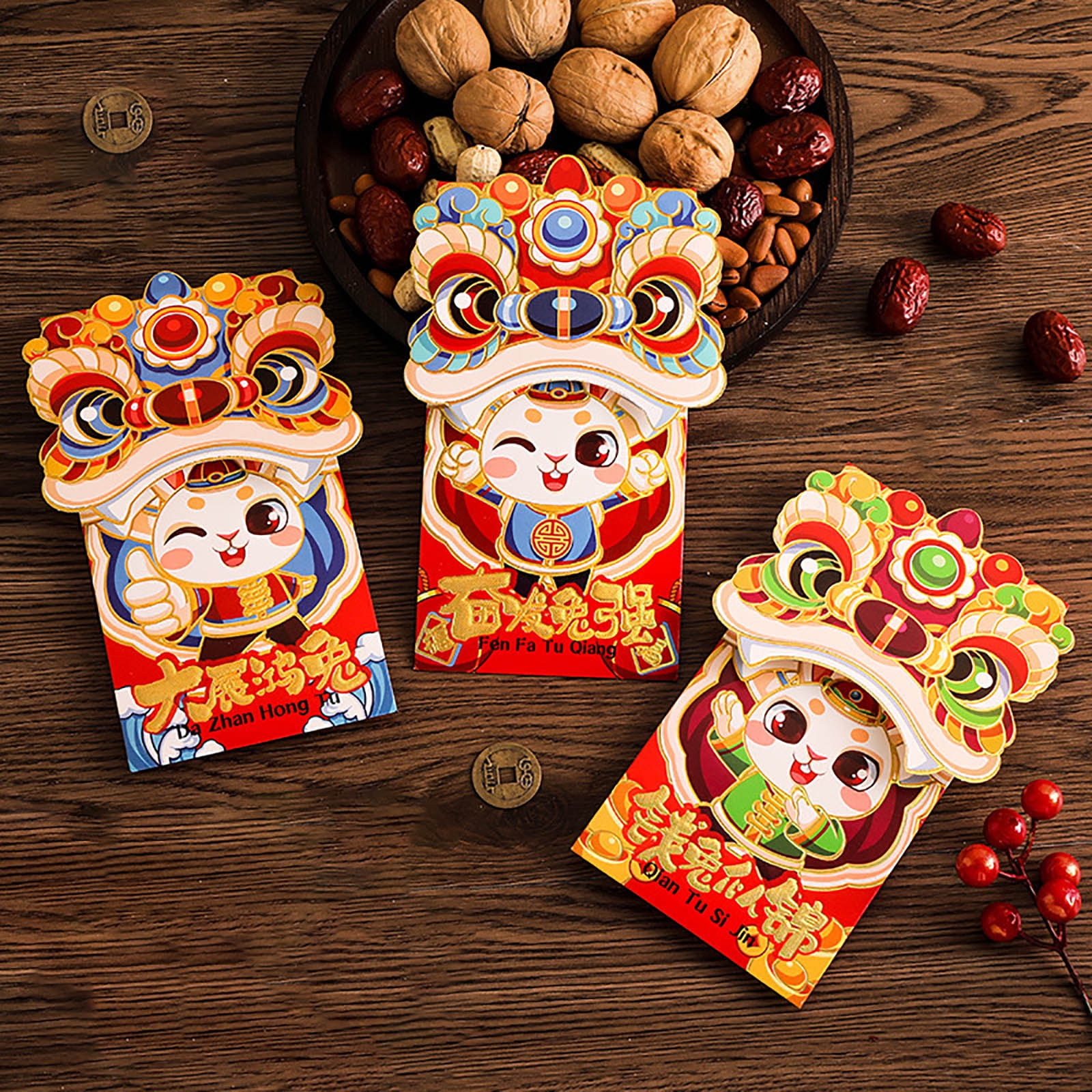 JilgTeok 2023 Rabbit Year Red Bag Fashion New Year Wedding Fold Red Bag ...