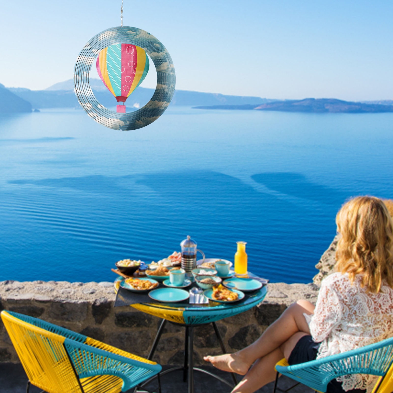 JilgTeok 3-D Rotating Wind Chime Stainless Steel Colored Metal Sheet ...