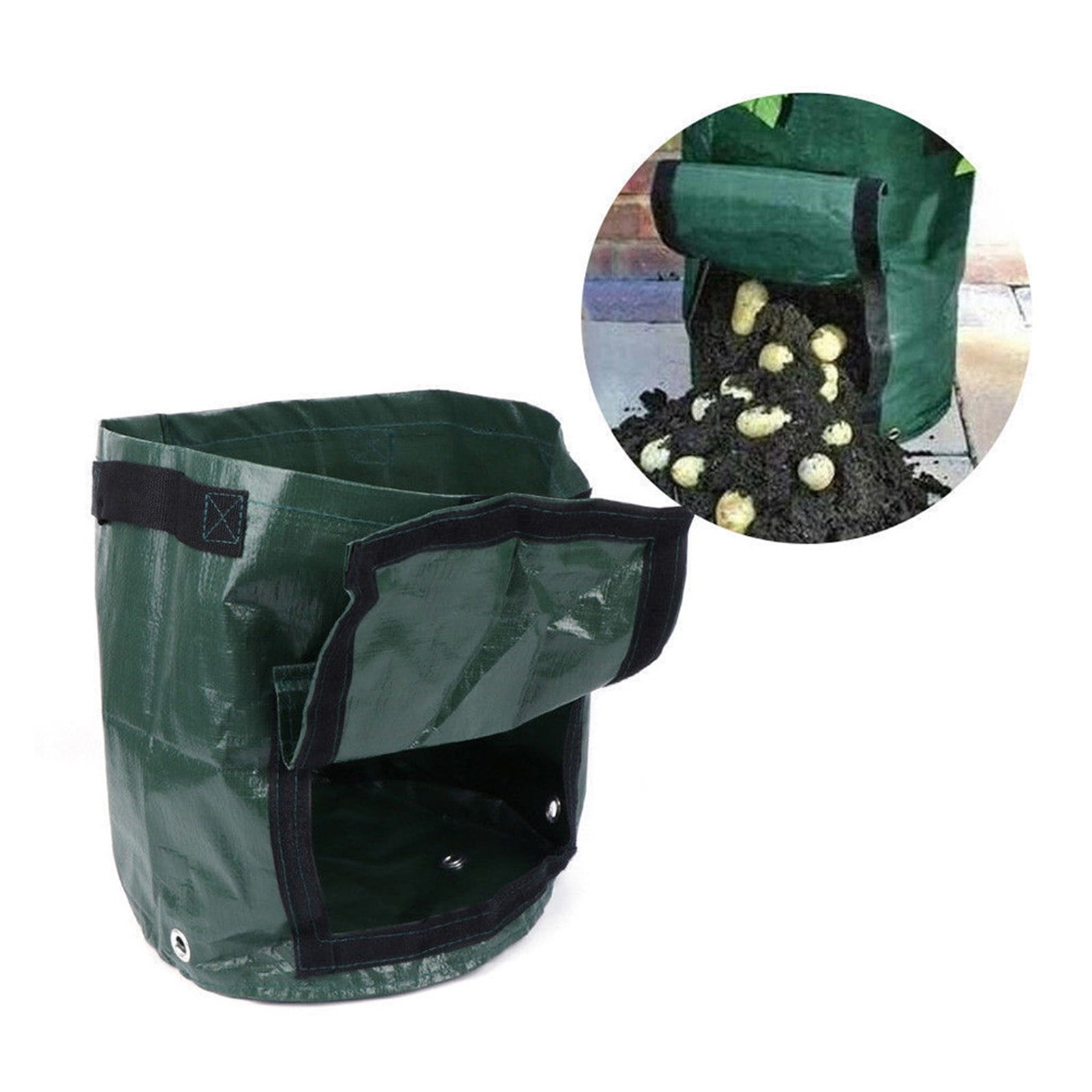 JilgTeok 3 Packs 10 Gallon Potato Grow Bag with Side Window 35x50cm PE ...
