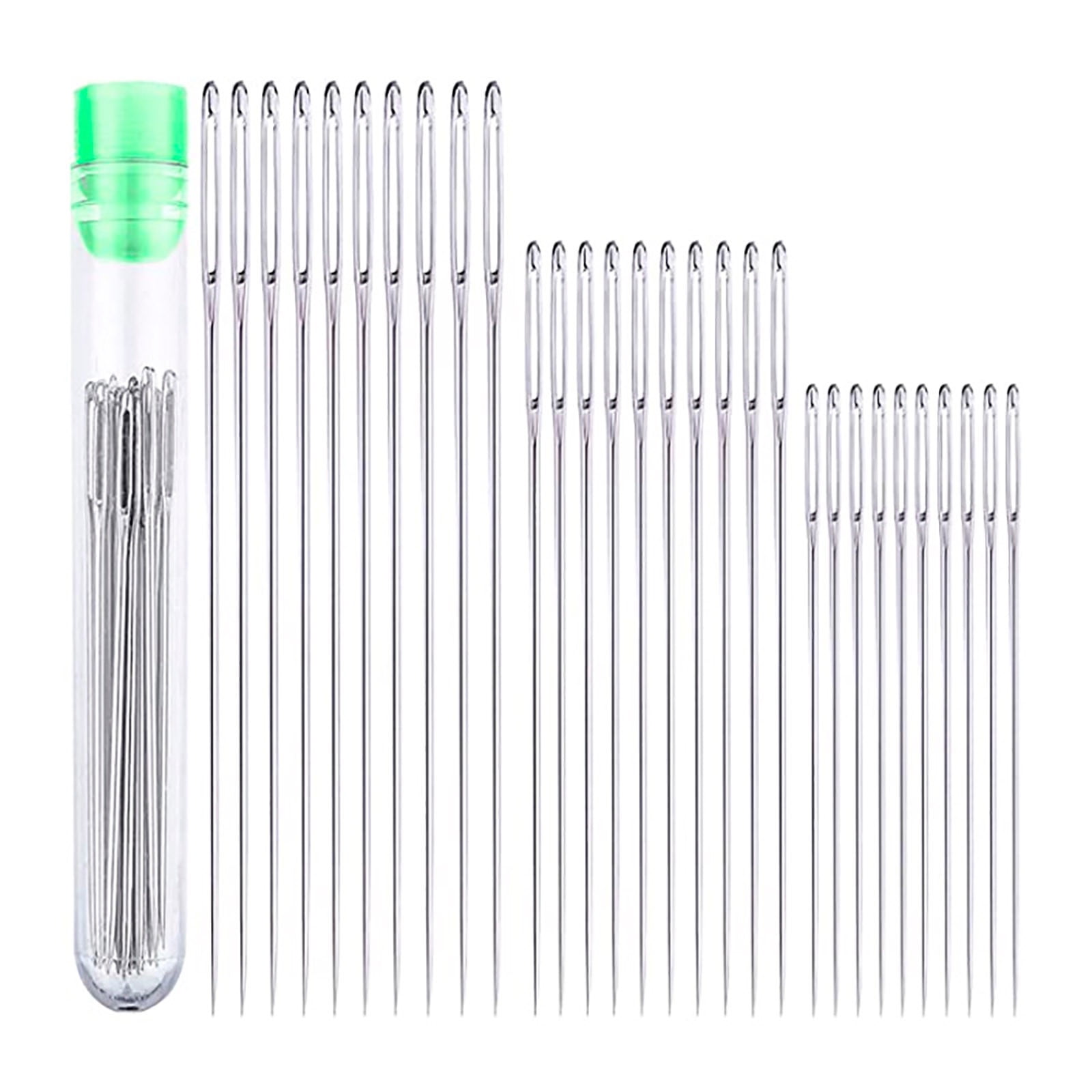 JilgTeok 3 Packs 30pcs Large Eye Stitching Needles 3 Sizes Hand Sewing ...