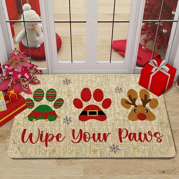 JilgTeok 3 Packs Christmas Doormat Non Slip Indoor Outdoor Holiday ...