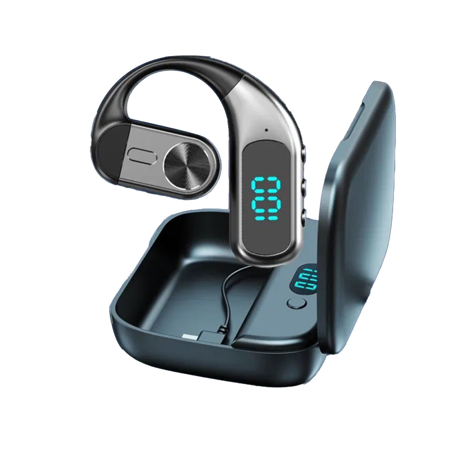 JilgTeok 3 Packs One Ear Headset with Charging Box Open Ear Headphones ...