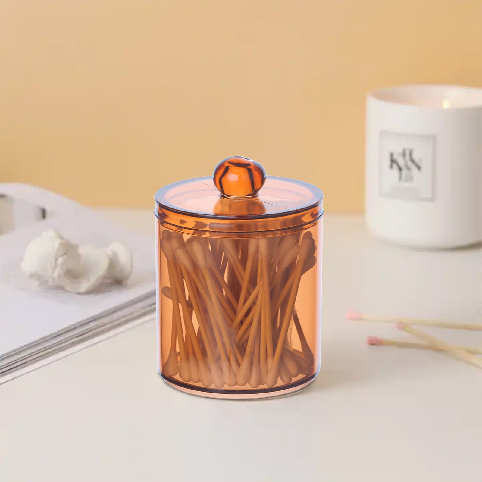 JilgTeok 3 Packs Qtip Dispenser Vanity Storage Canister for Cotton Ball ...