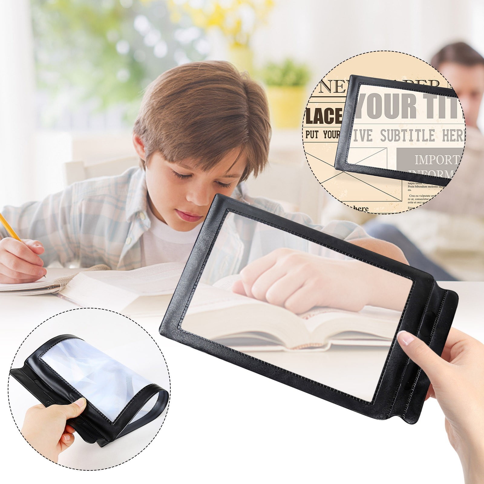 JilgTeok 4 Packs 2pcs A4 Full Page Magnifier 3X Large Sheet Reading Aid ...