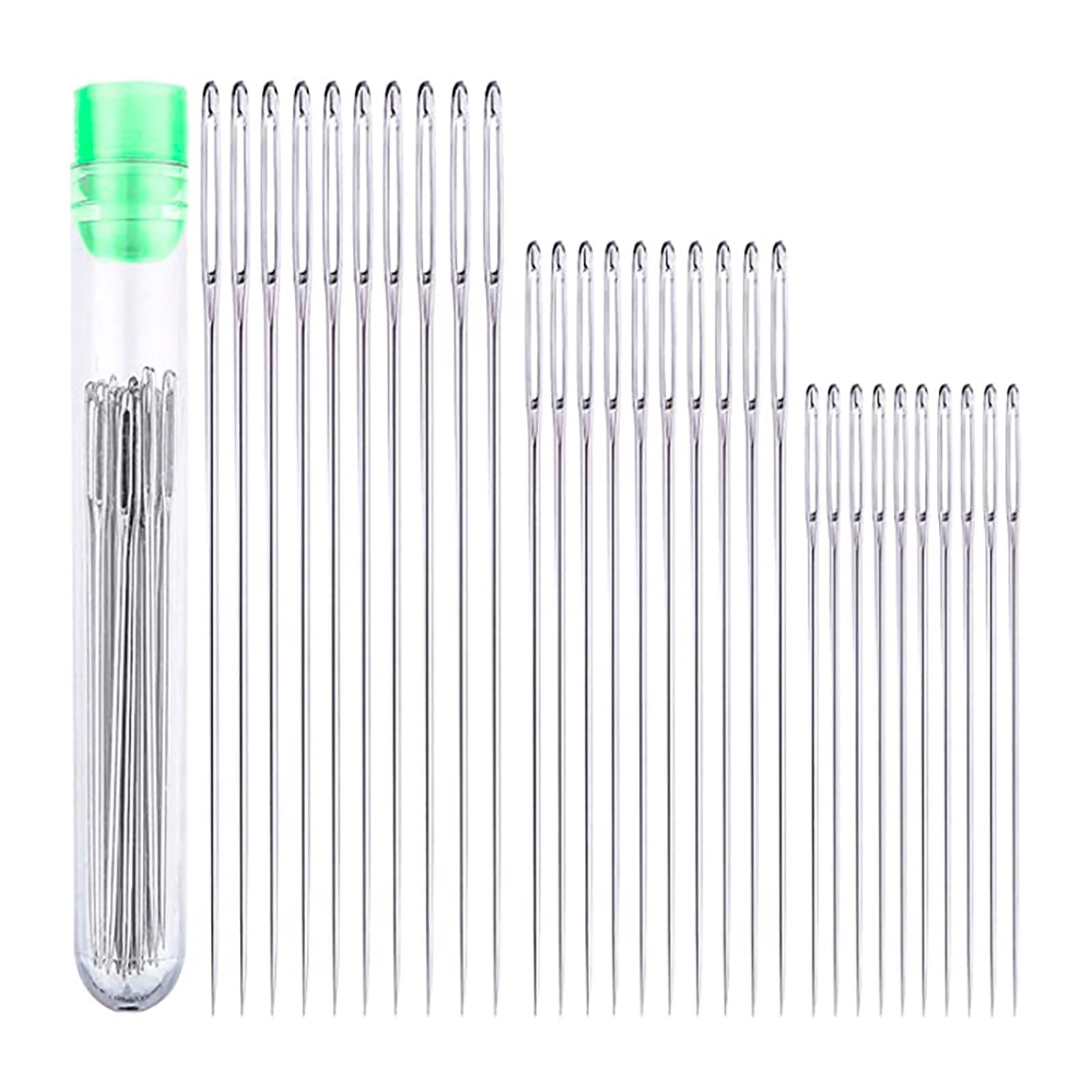 JilgTeok 4 Packs 30pcs Large Eye Stitching Needles 3 Sizes Hand Sewing ...