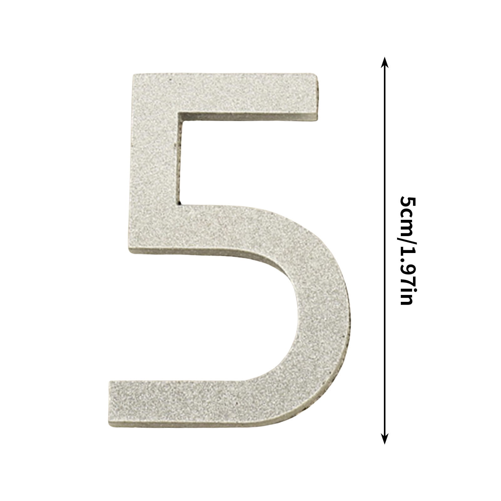 JilgTeok 4 Packs 5CM Silver Acrylic Self Stick Number Plates for Modern ...