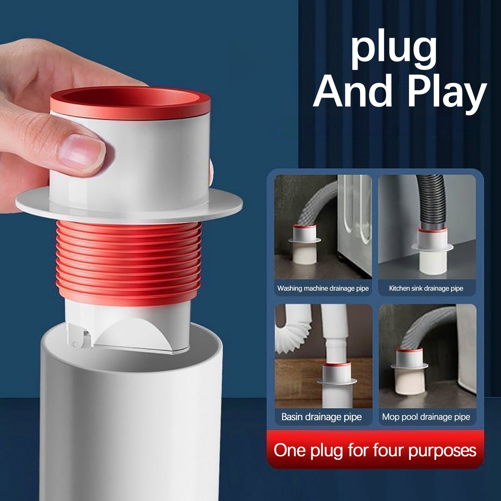 JilgTeok 4 Packs Downpipe Connections Floor Drain Pipe Seals Kitchen ...