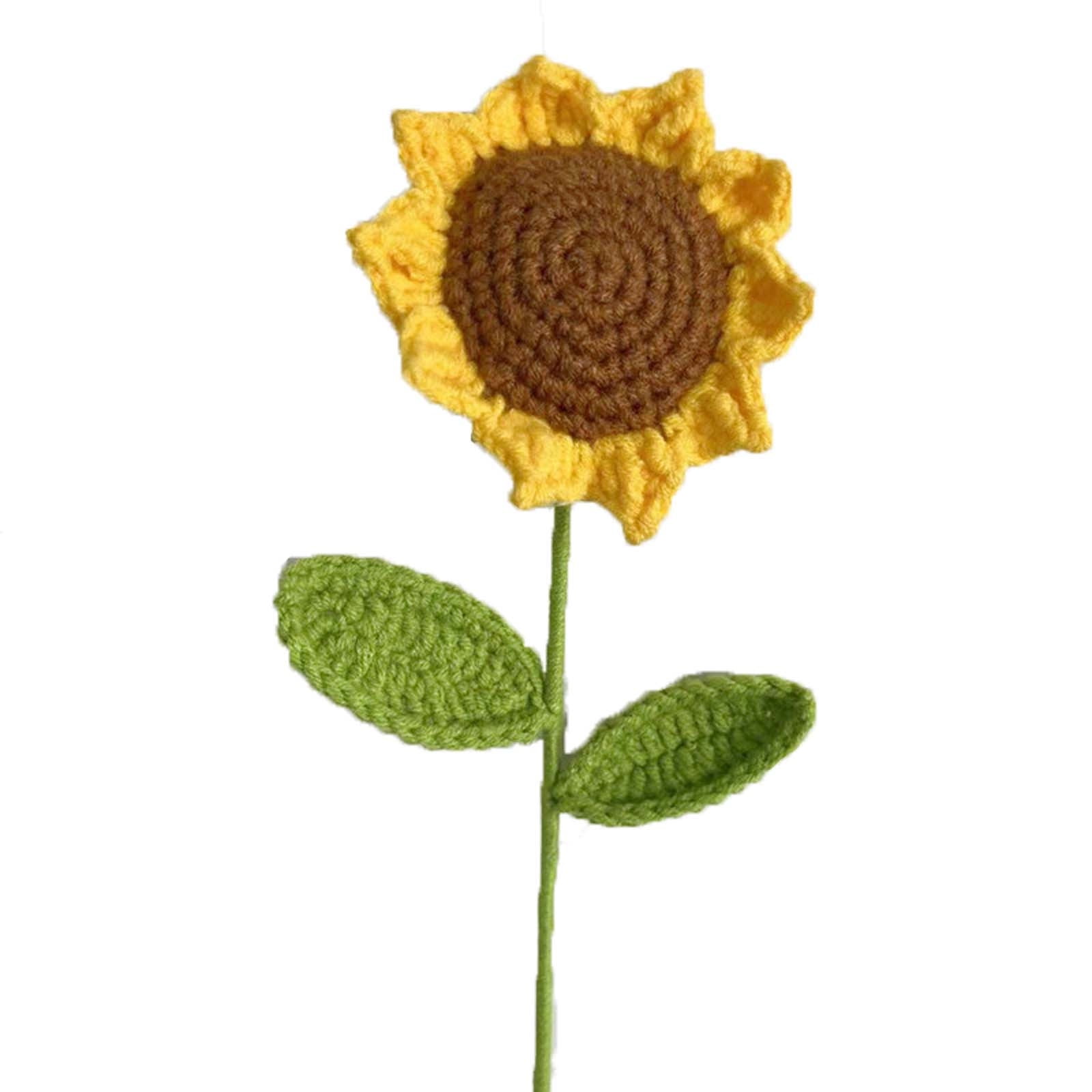 JilgTeok 4 Packs Simulation Bouquet Crochet Sunflower Finished Products ...