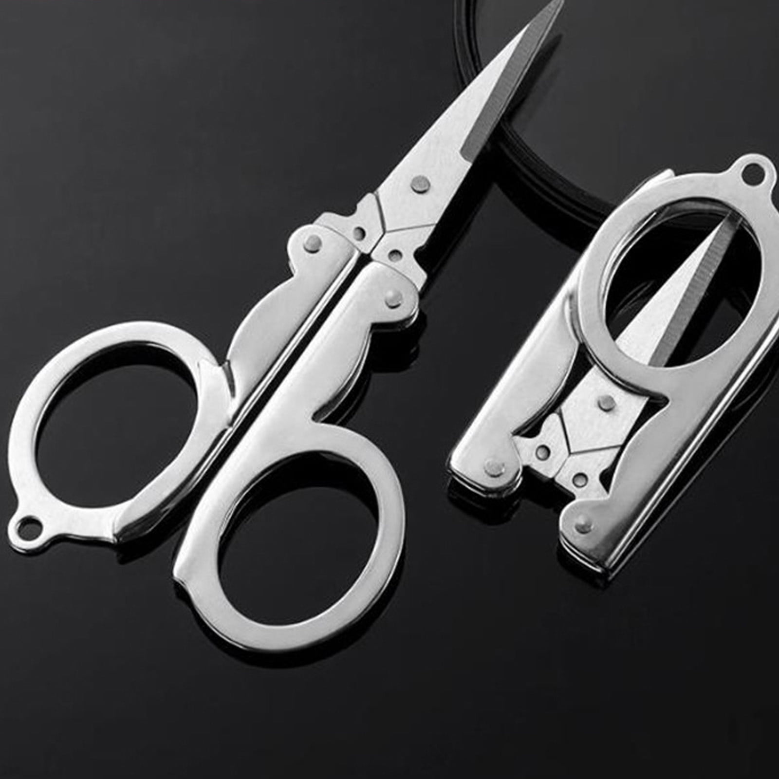 JilgTeok 4 Packs Stainless Steel Folding Scissors Small Scissors Nail ...