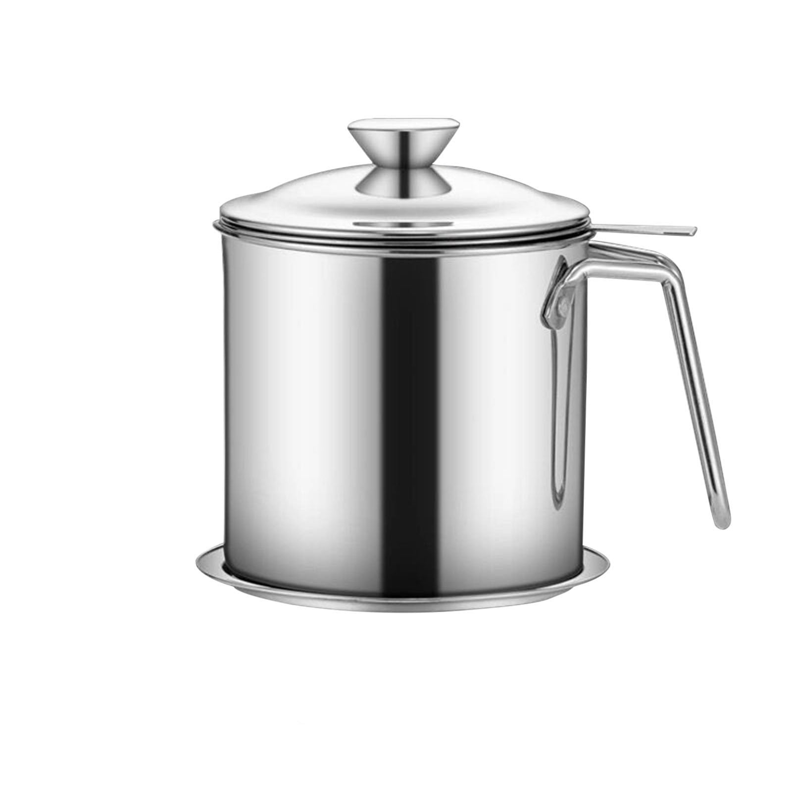 JilgTeok 4 Pcs 304 Stainless Steel Filter Oil Pot with Drip Tray Bacon ...