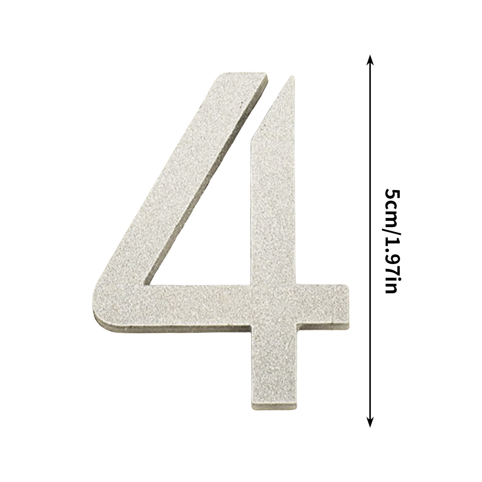 JilgTeok 5 Packs 5CM Silver Acrylic Self Stick Number Plates for Modern ...