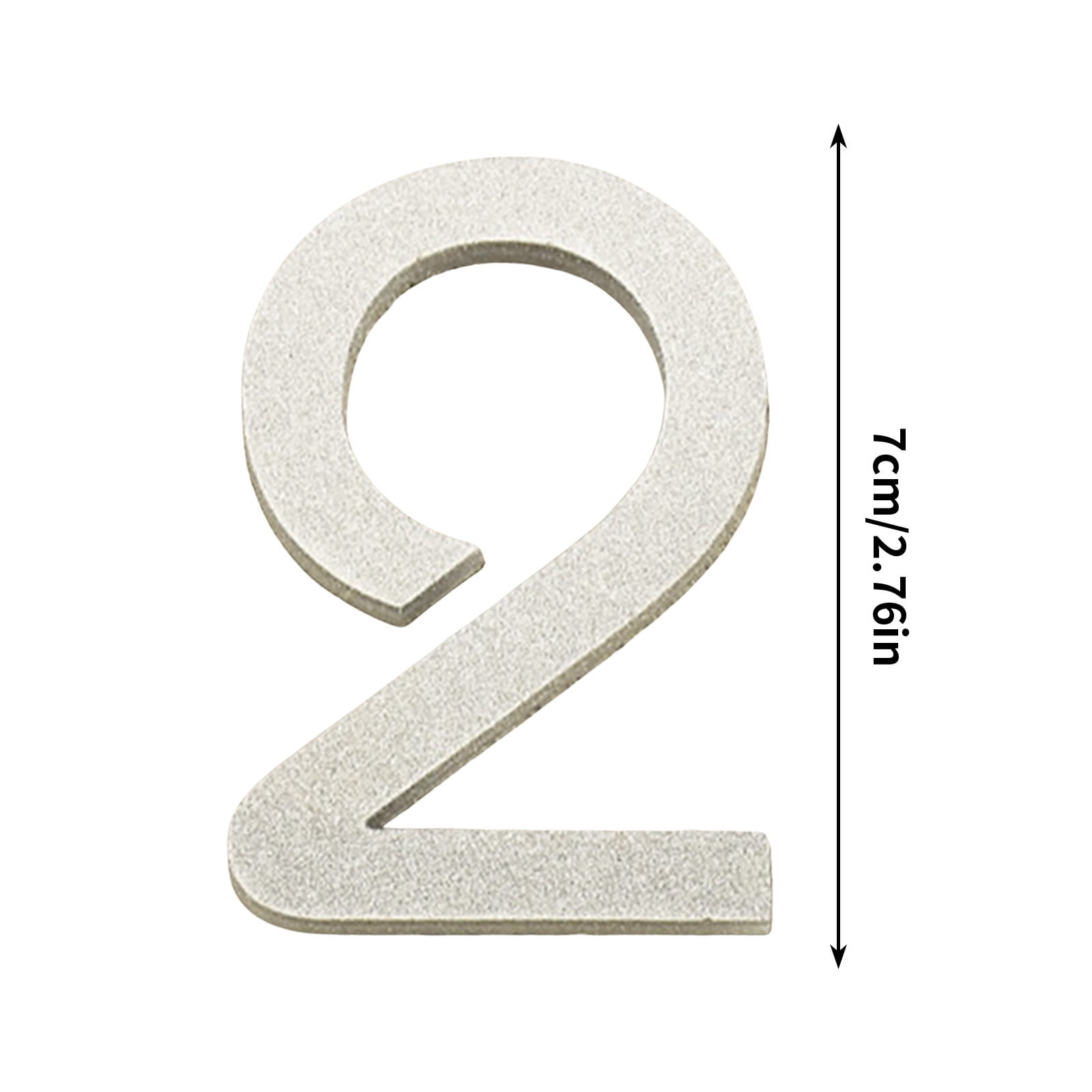 JilgTeok 5 Packs 7CM Silver Acrylic Self Stick Number Plates for Modern ...