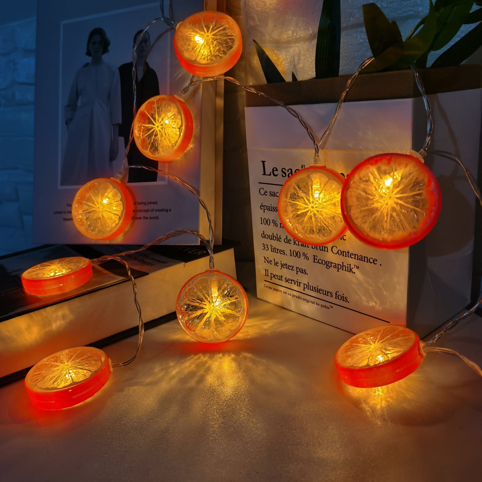 JilgTeok Battery-Powered Lemon Led Decorative Light String 1.5 Meters ...