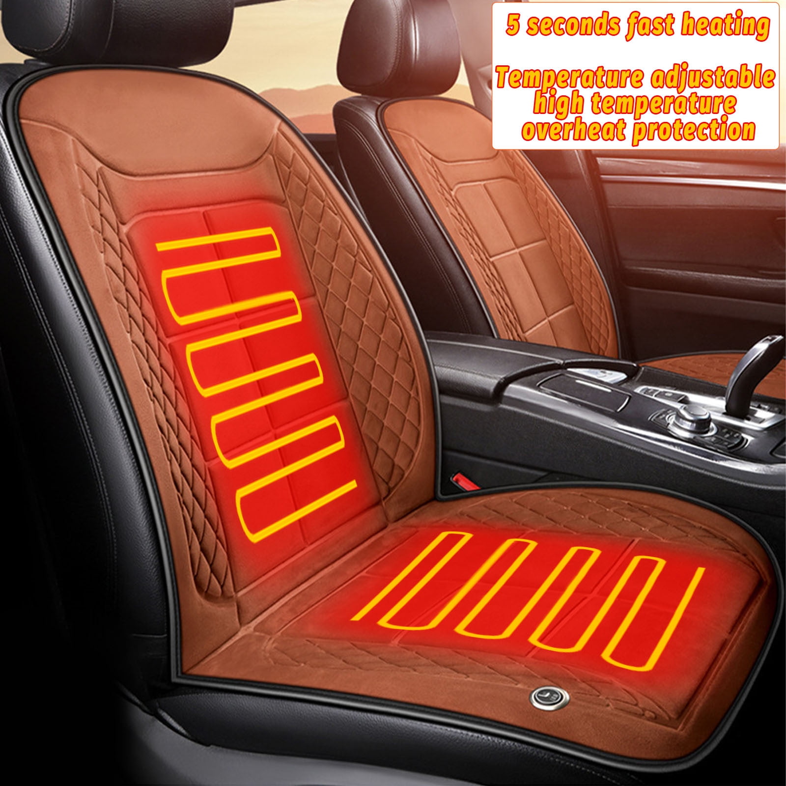 JilgTeok Car Heating Seat Cushion Car Electric Heating 12v24v Universal ...