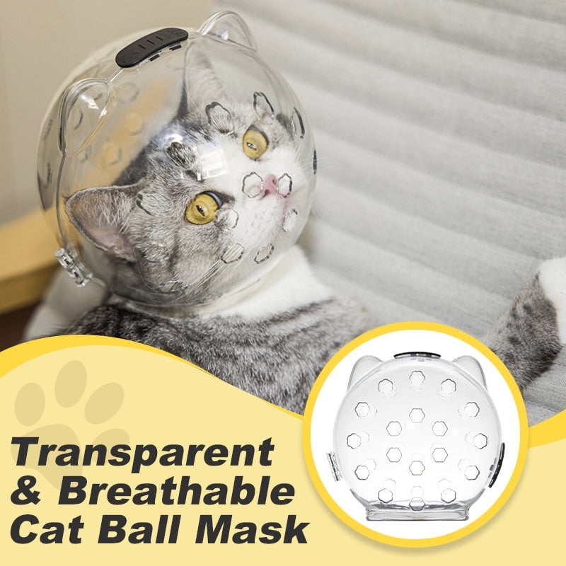 JilgTeok Cat Muzzle Transparent Breathable Animals Ball Mask Double ...