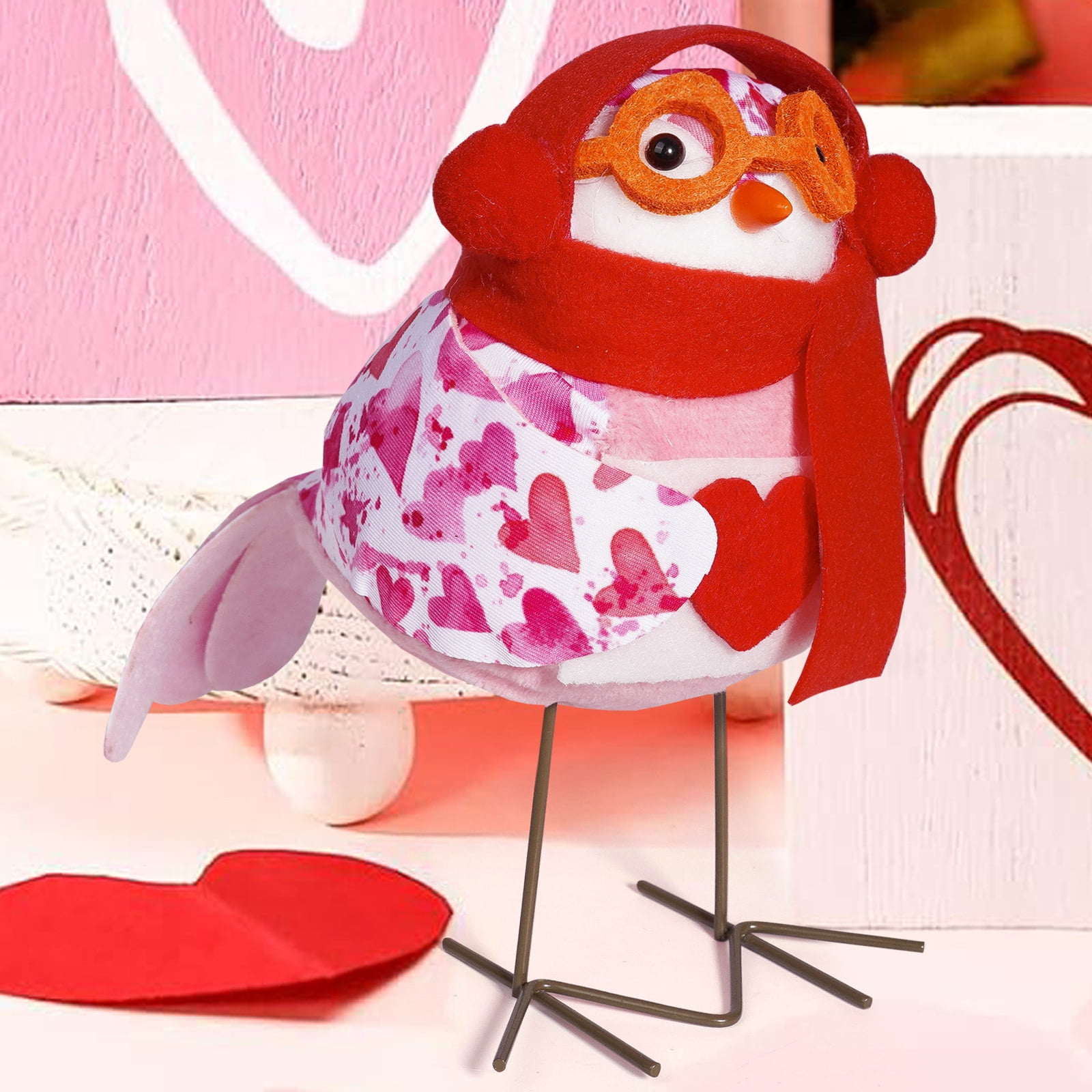 JilgTeok Clearance Valentine's Day Plush Bird Figurines Standing Fabric ...