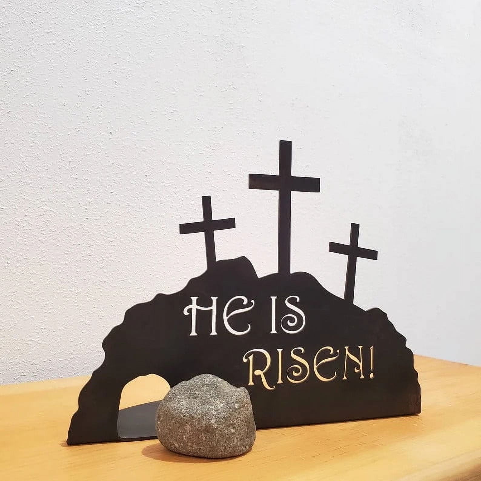 JilgTeok He is Risen Empty Tomb Easter Religious Easter Scene Decor ...
