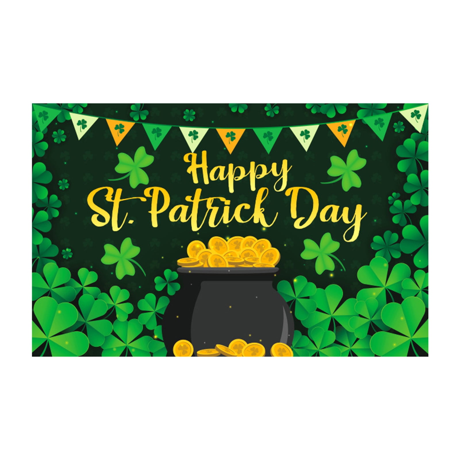 JilgTeok Home Essential Happy St. Patrick's Day Backdrop Irish Lucky ...