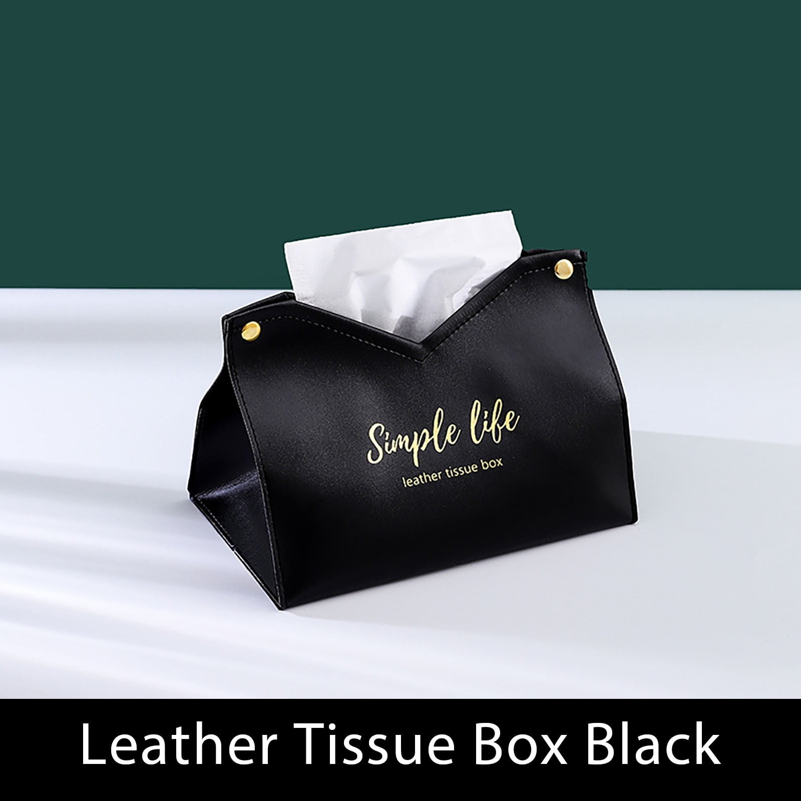JilgTeok Leather Tissue Box Cover, Triangular Foldable Tissue Box ...
