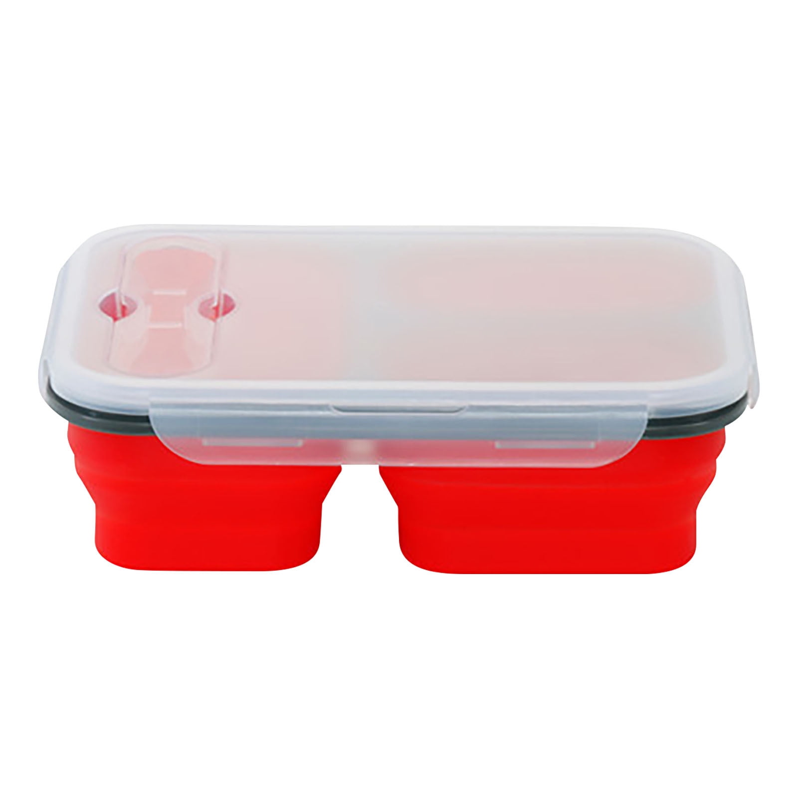 JilgTeok Lunch Box with Spoon Silicone Folding Microwave Oven Portable ...