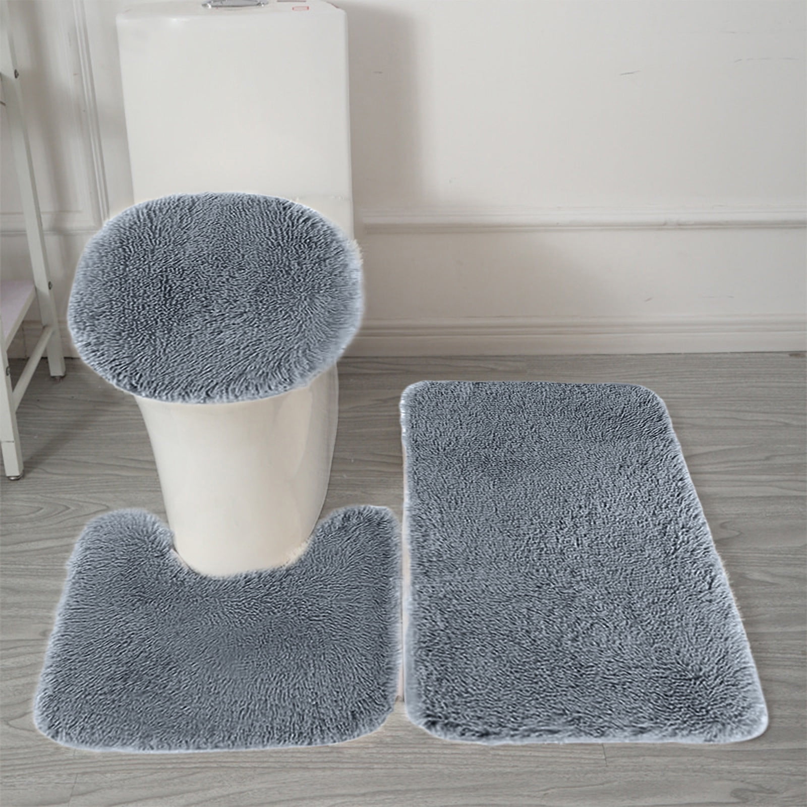 JilgTeok Luxury Bathroom Rug Set with U-Shaped Toilet Rug, Non-Slip ...