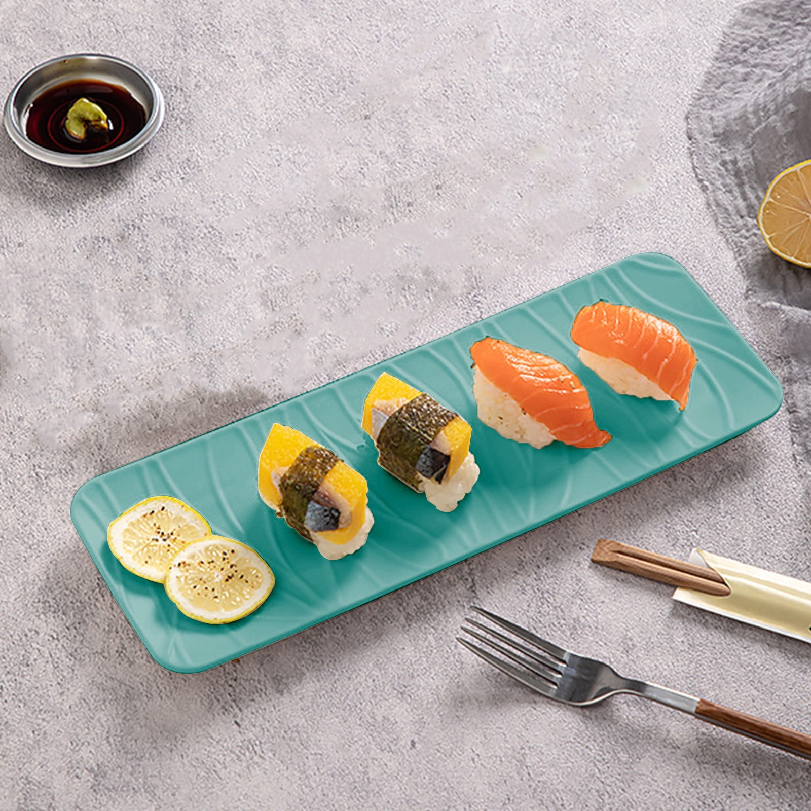 JilgTeok Pool Storage Basket,Rectangle Plates for Serving Sushi, Pasta ...