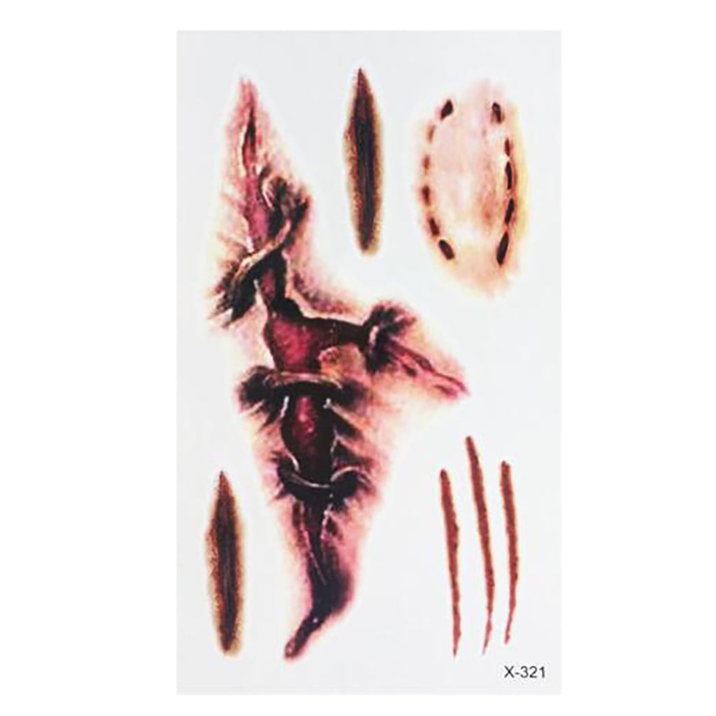 JilgTeok New Halloween Scar Stickers, Super Realistic All Kinds of ...