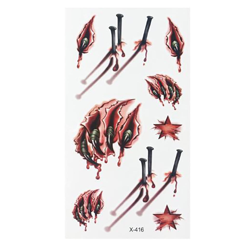 JilgTeok New Halloween Scar Stickers, Super Realistic All Kinds of ...