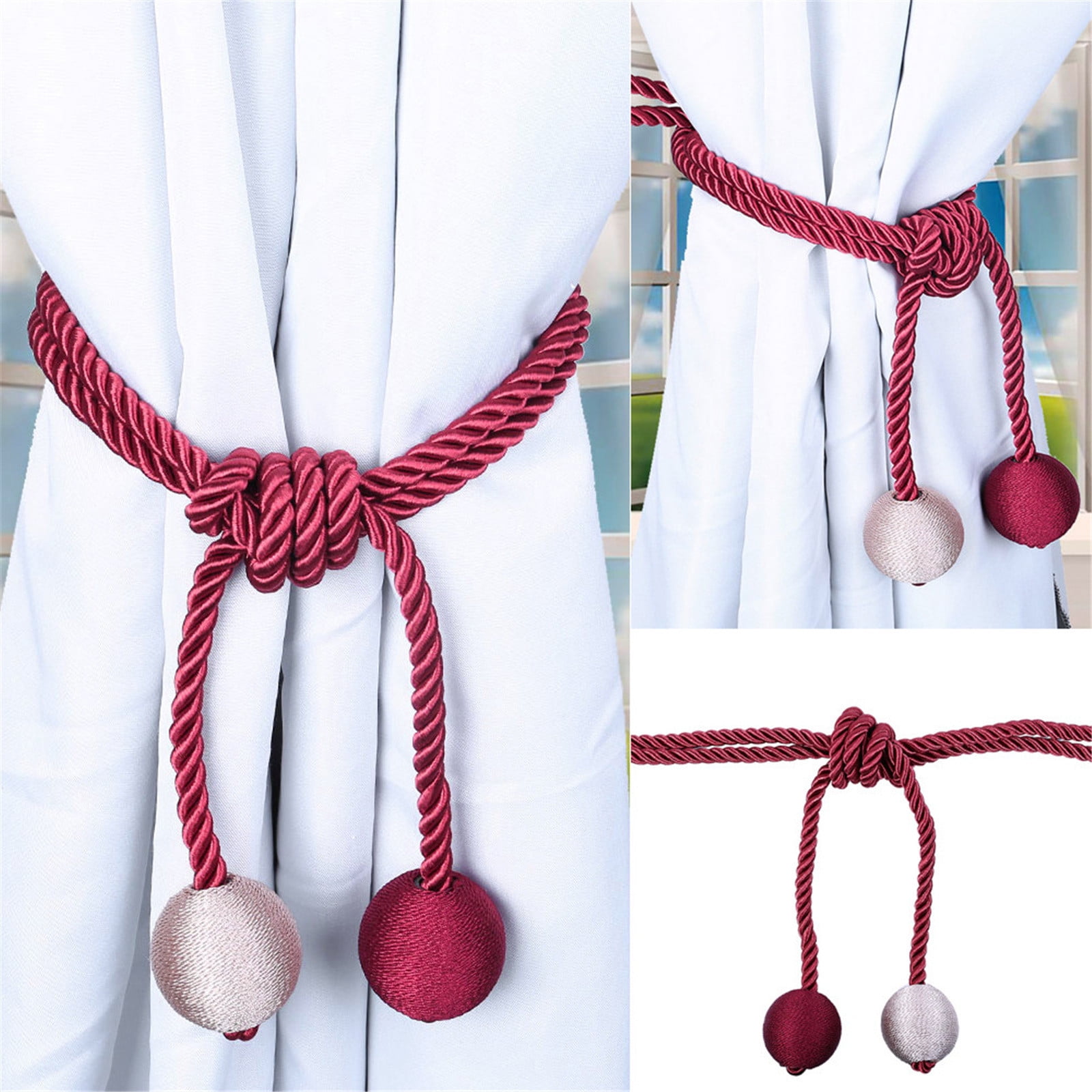 JilgTeok Retro Window Curtain Cord Rope Buckle Tiebacks Tie Backs ...