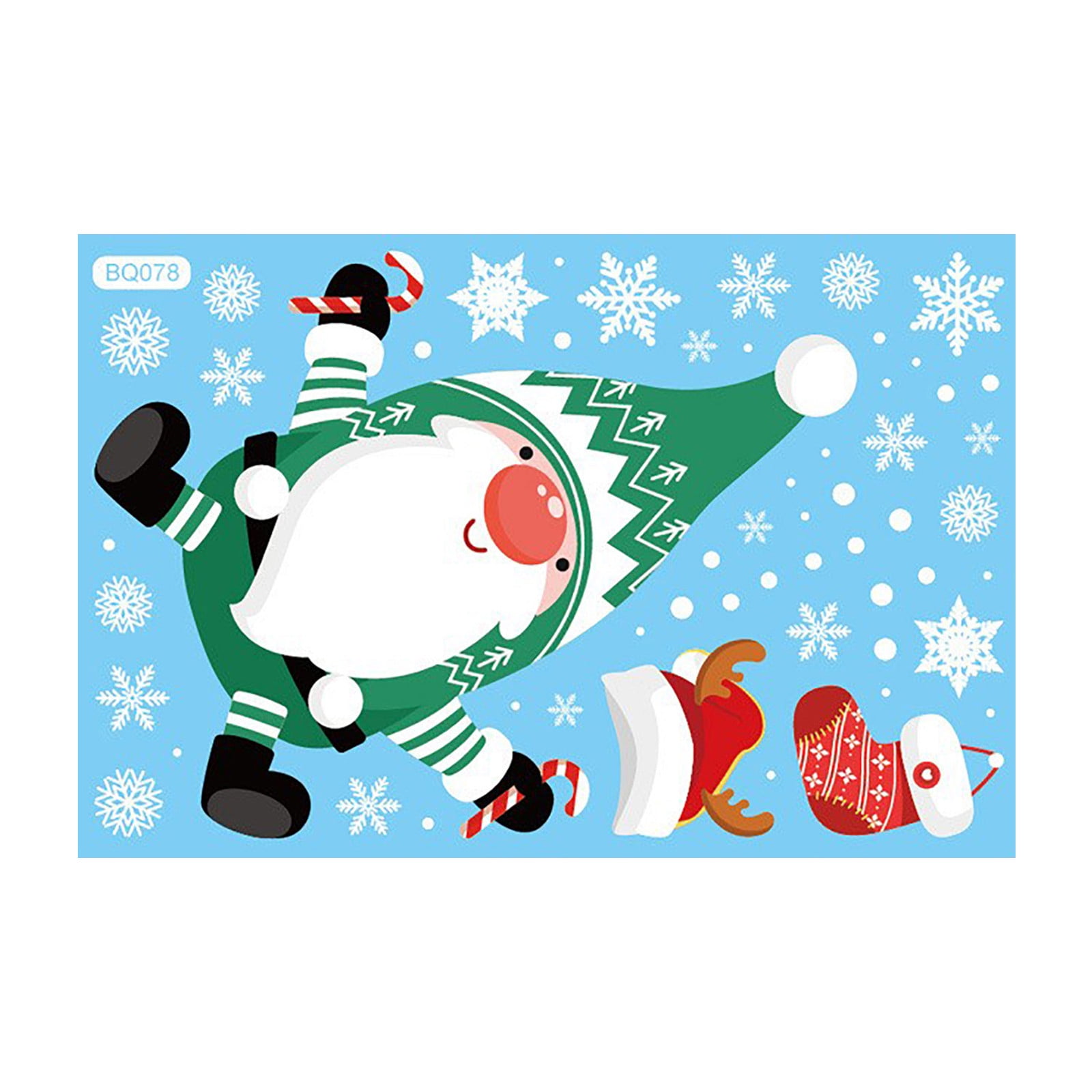JilgTeok Santa Claus Rudolph Sticker Christmas Shopping Mall Glass ...
