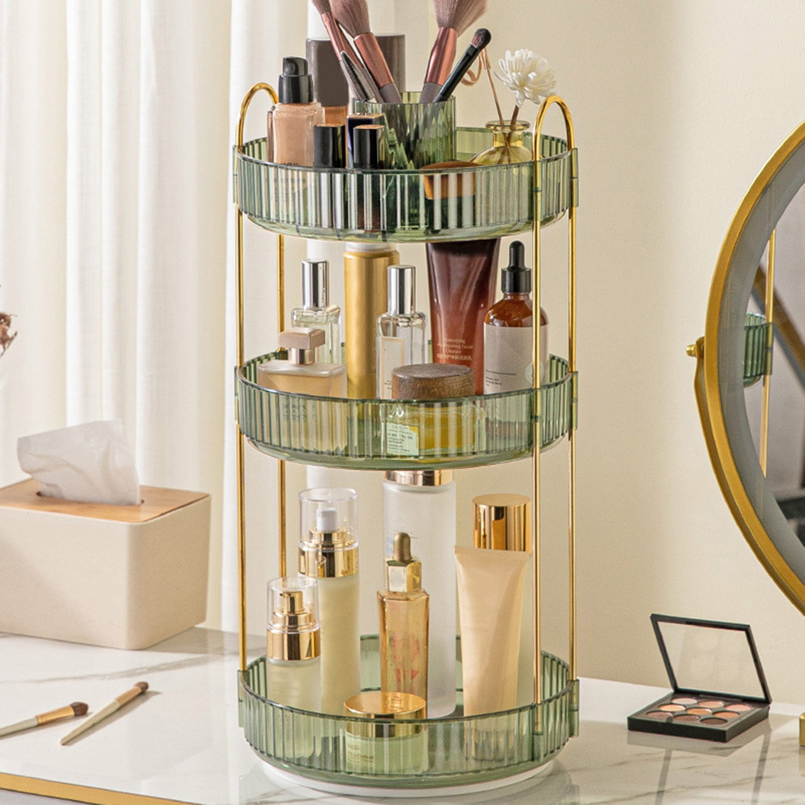 JilgTeok Toiletry Storage Box, Desktop Rotatable Dressing Table, Skin ...