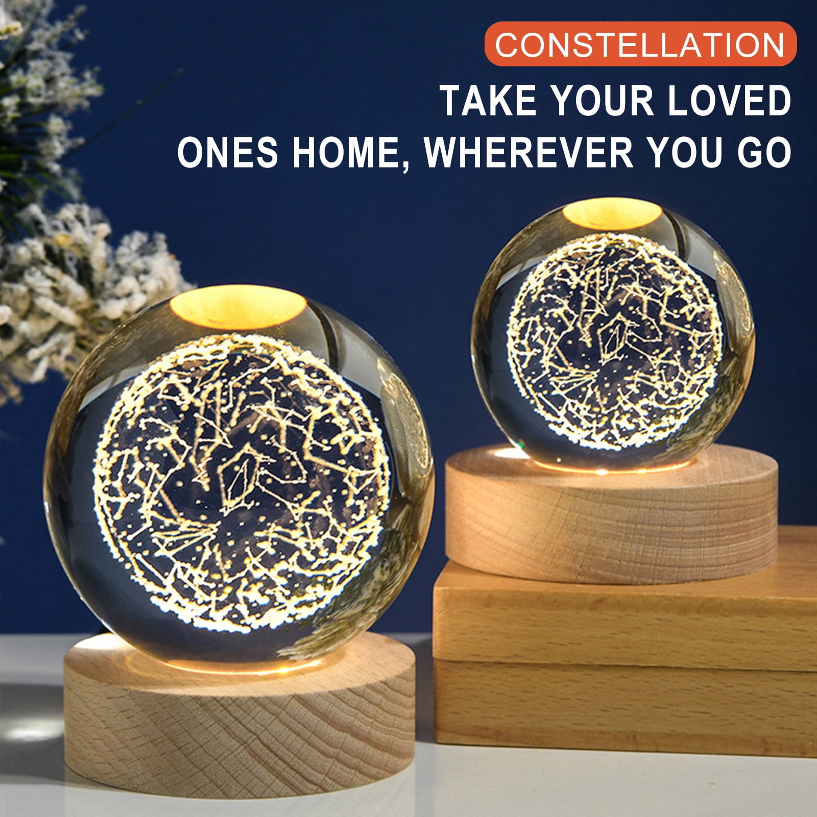 Jilgteok Glowing Planetary Galaxy Astronaut Crystal Ball Night Lights ...