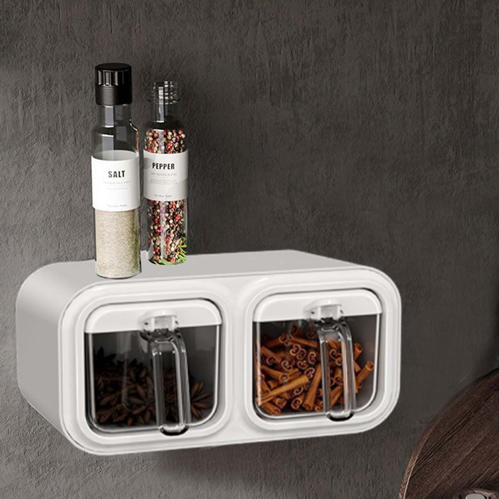 JilgTeok Wall Mounted Spice Jars Household Kitchen Seasoning Box Multi ...